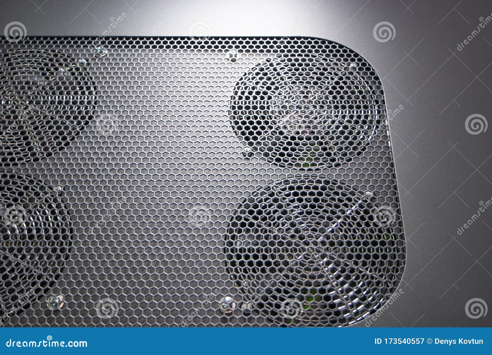 Grey Cooling Fan System with Grid. Stock Image - Image of cooling ...