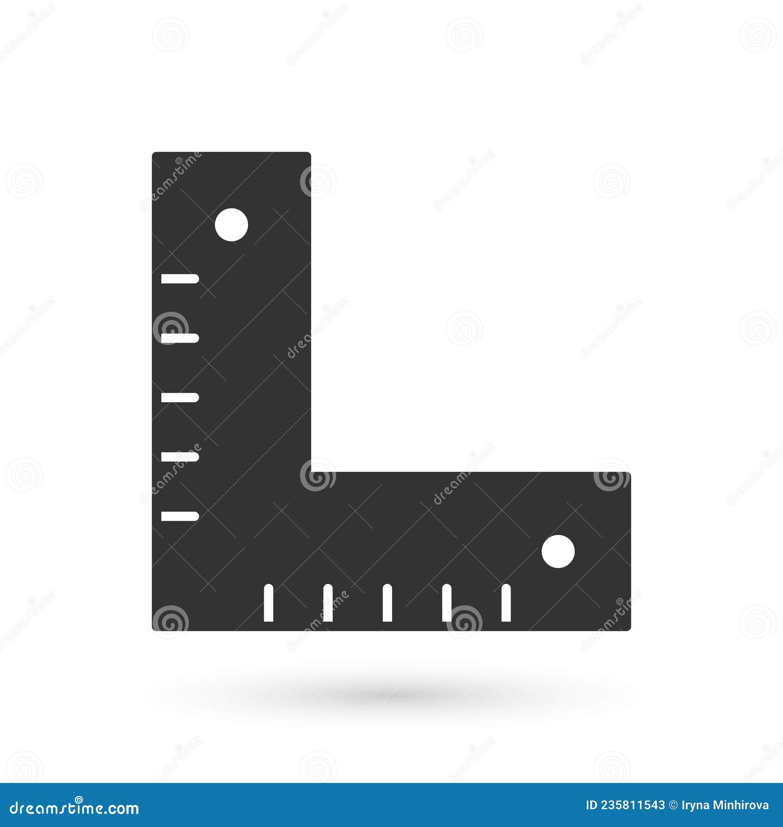 Grey Corner Ruler Icon Isolated on White Background. Setsquare, Angle ...