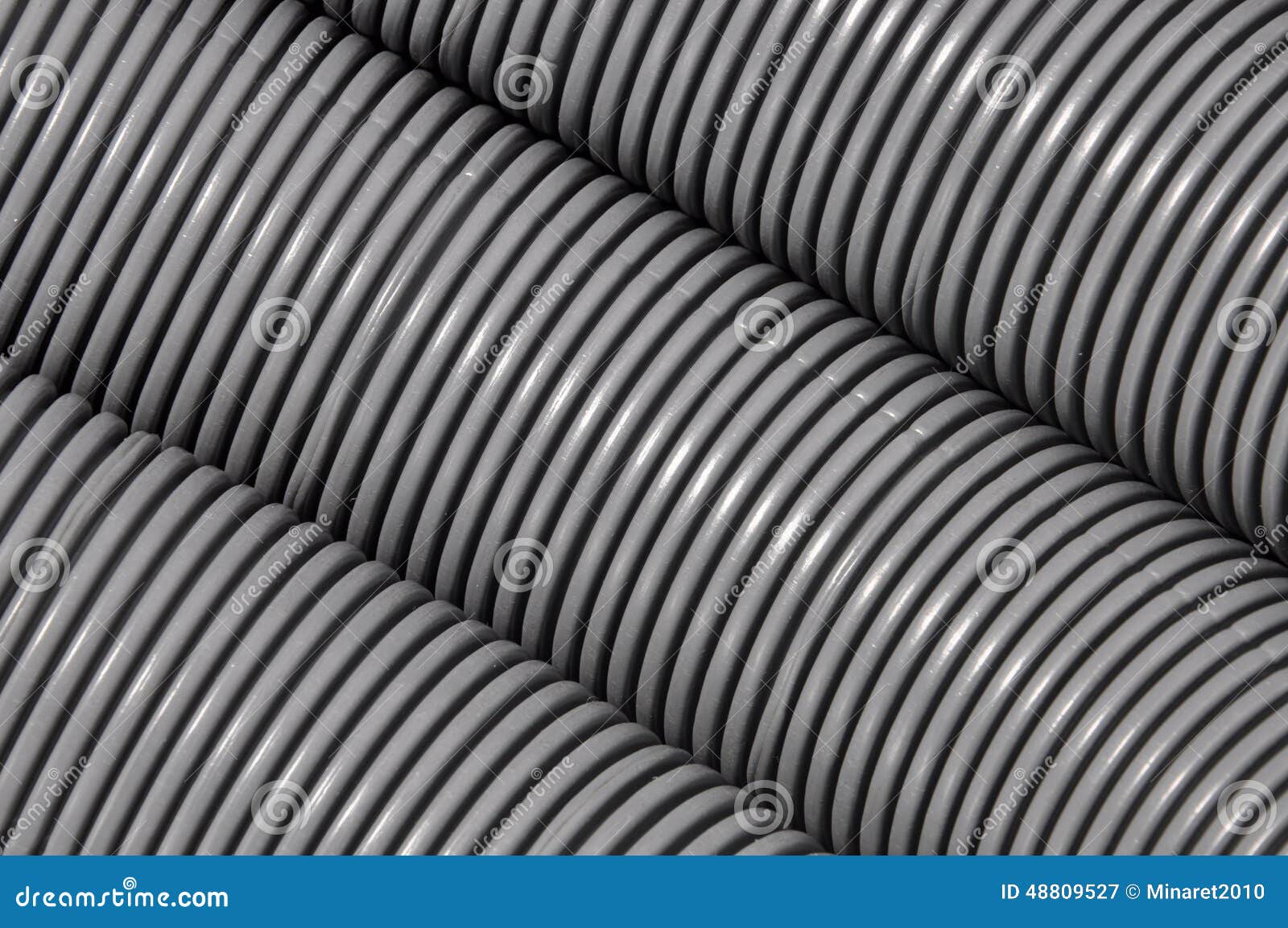 Grey corrugated pipe stock image. Image of pipe, corrugated - 48809527