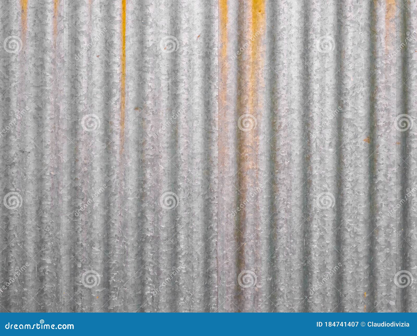 Grey Corrugated Steel with Rust Leak Stock Image - Image of metallic ...