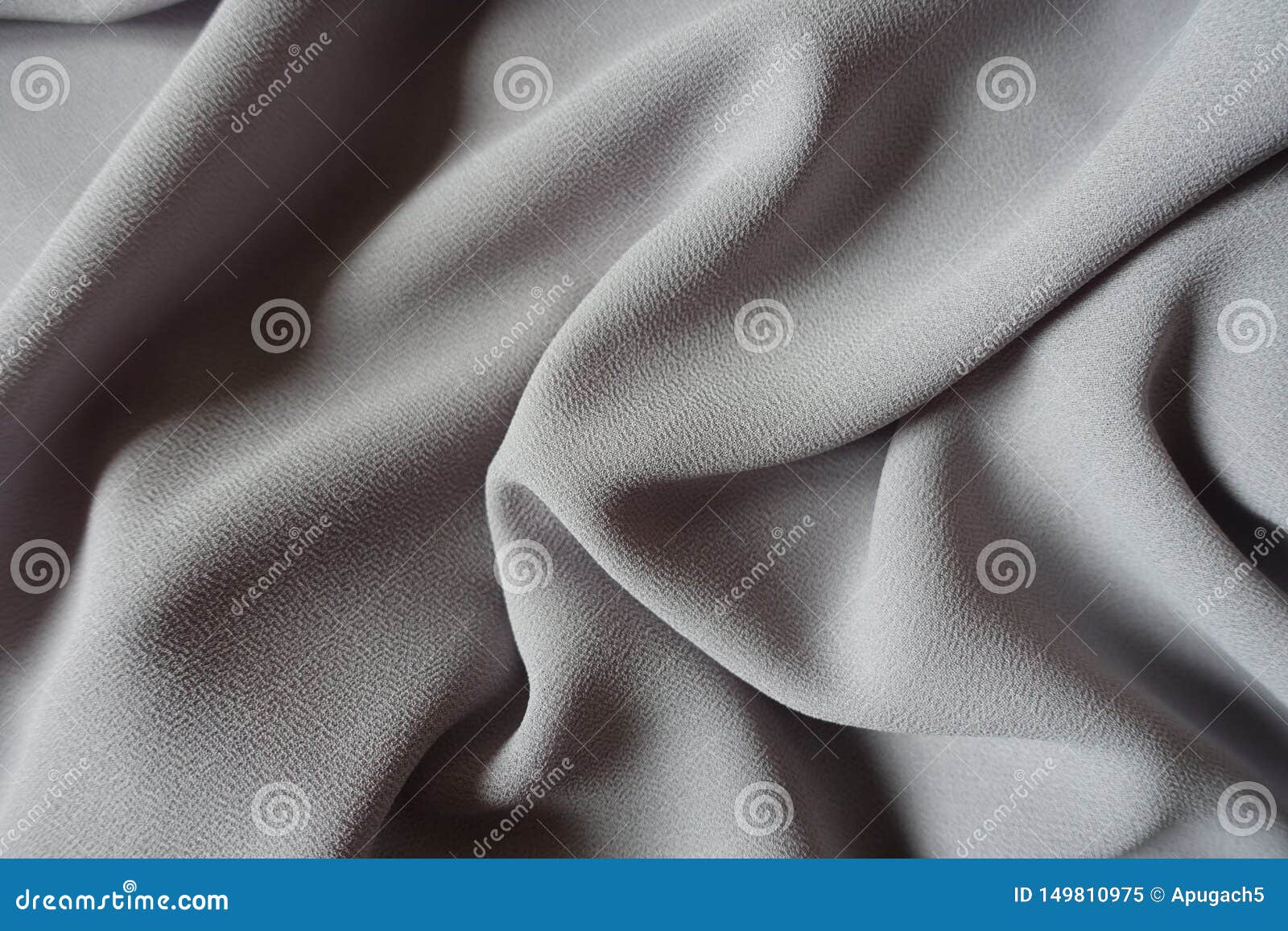 Grey Crepe Georgette Fabric in Soft Folds Stock Image - Image of plain ...