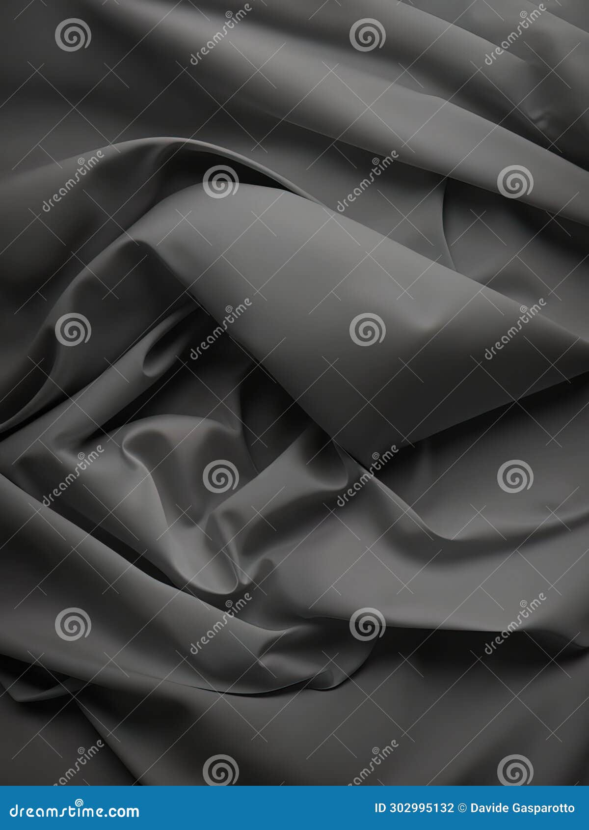 Grey Crumpled Fabric Bed Sheets Texture View from Above Background ...