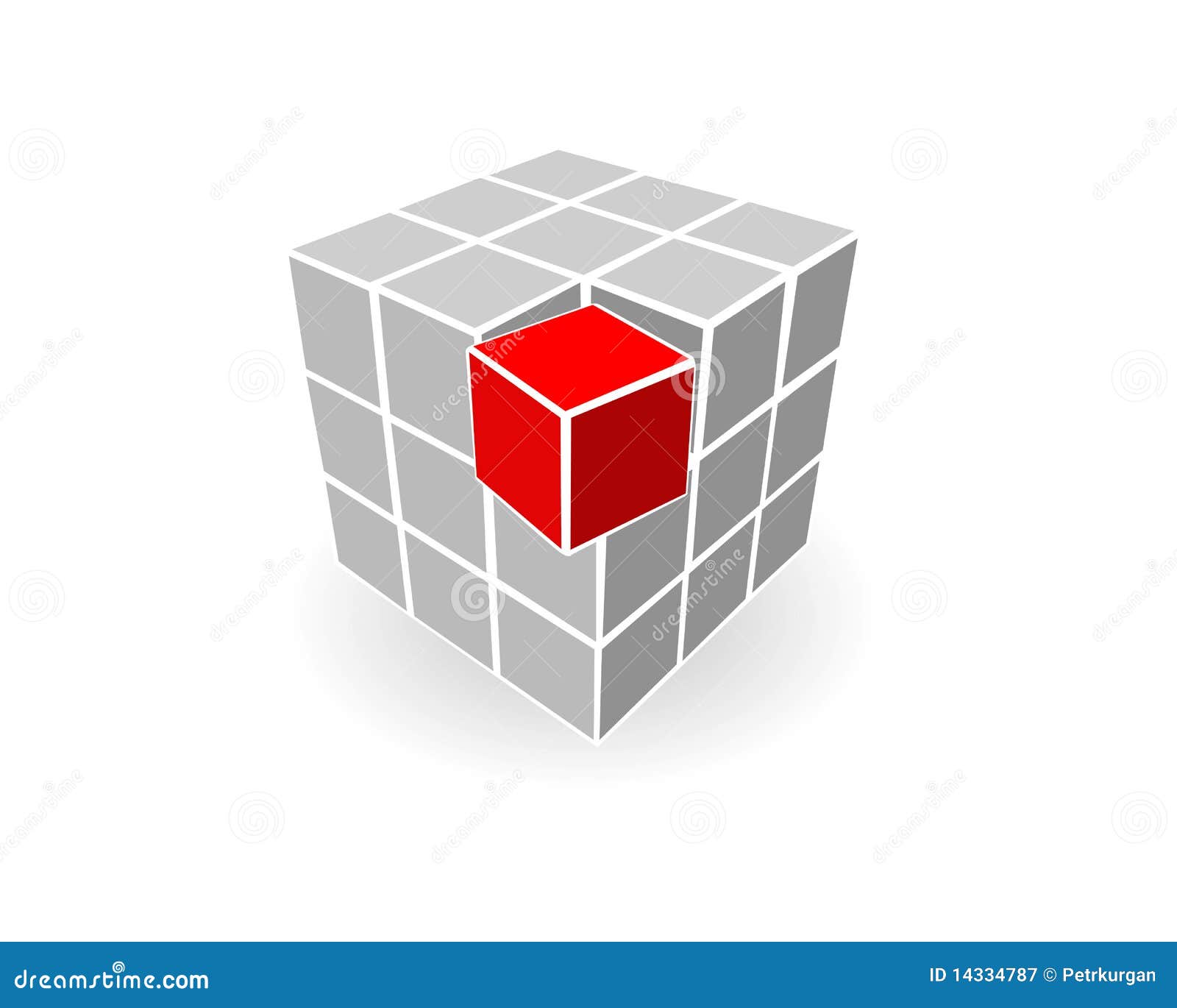 Grey cube stock vector. Illustration of child, brick - 14334787