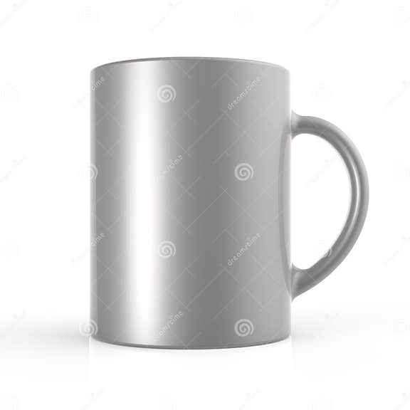 Grey cup 3D render stock photo. Image of closeup, background - 73295030