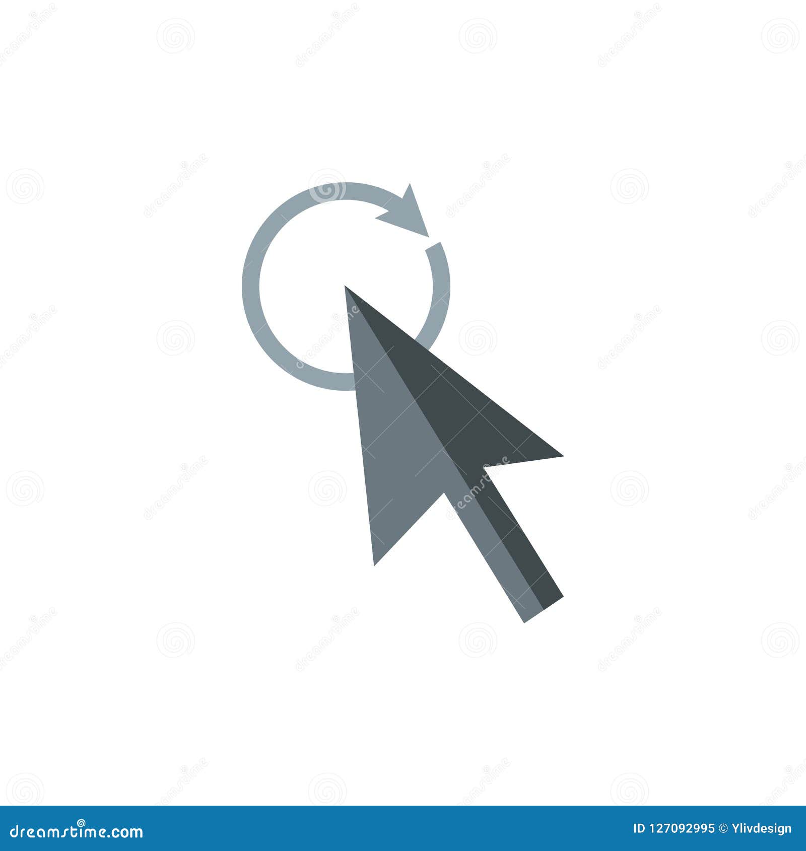 Grey Cursor Clicks on Update Icon, Flat Style Stock Illustration ...