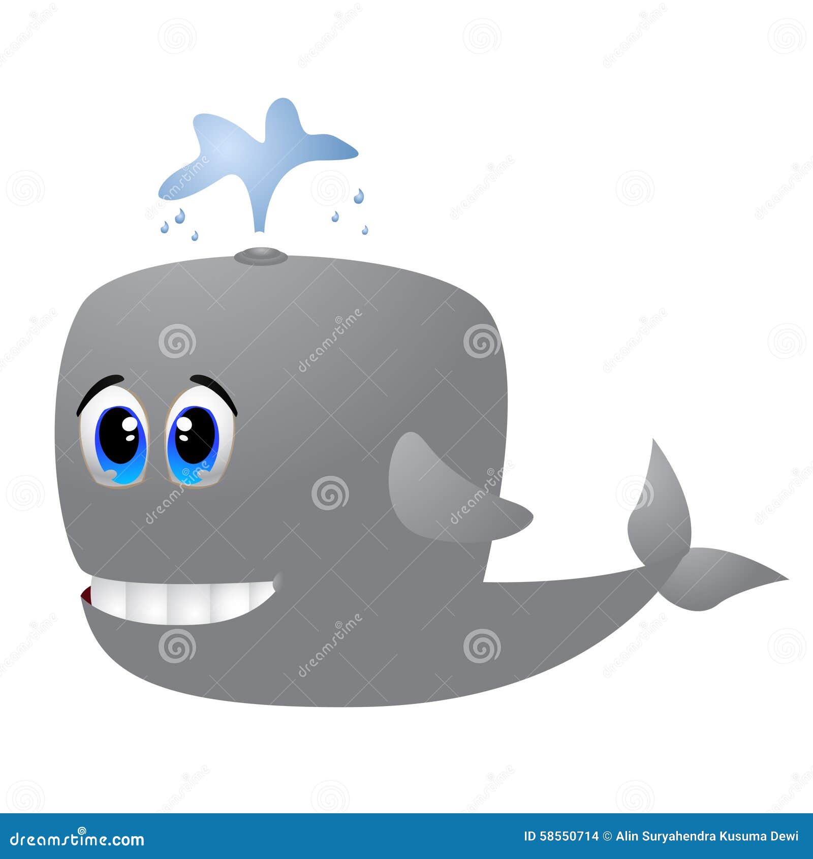 Grey Cute Whale Cartoon with Water Stock Vector - Illustration of ...