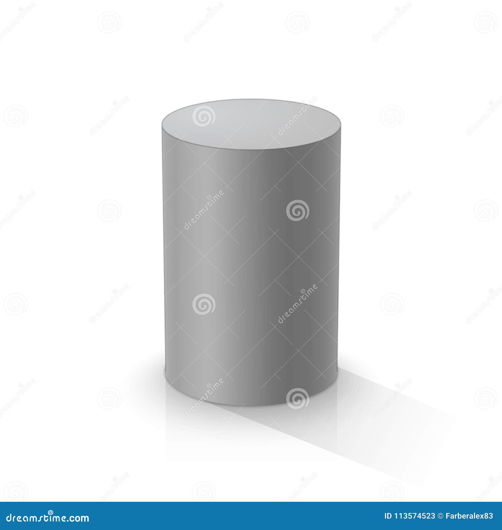 Grey 3d cylinder stock vector. Illustration of cylinder - 113574523