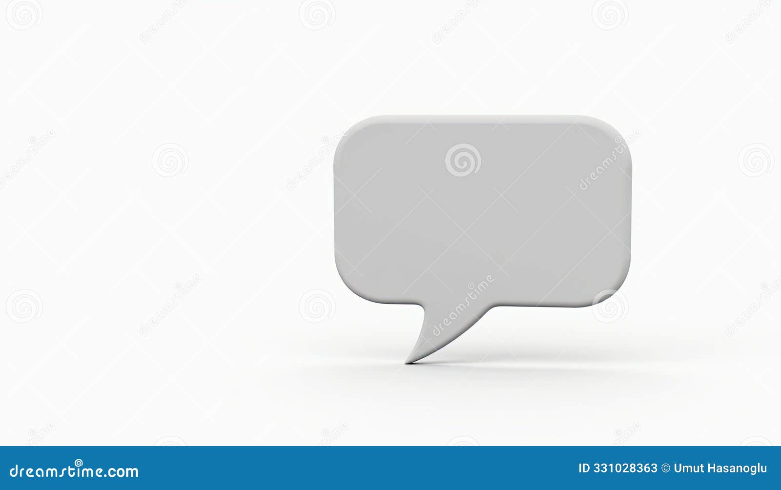 Grey 3D Speech Bubble Icon on a Plain White Background, Indicating a ...