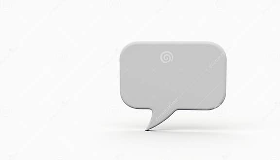 Grey 3D Speech Bubble Icon on a Plain White Background, Indicating a ...