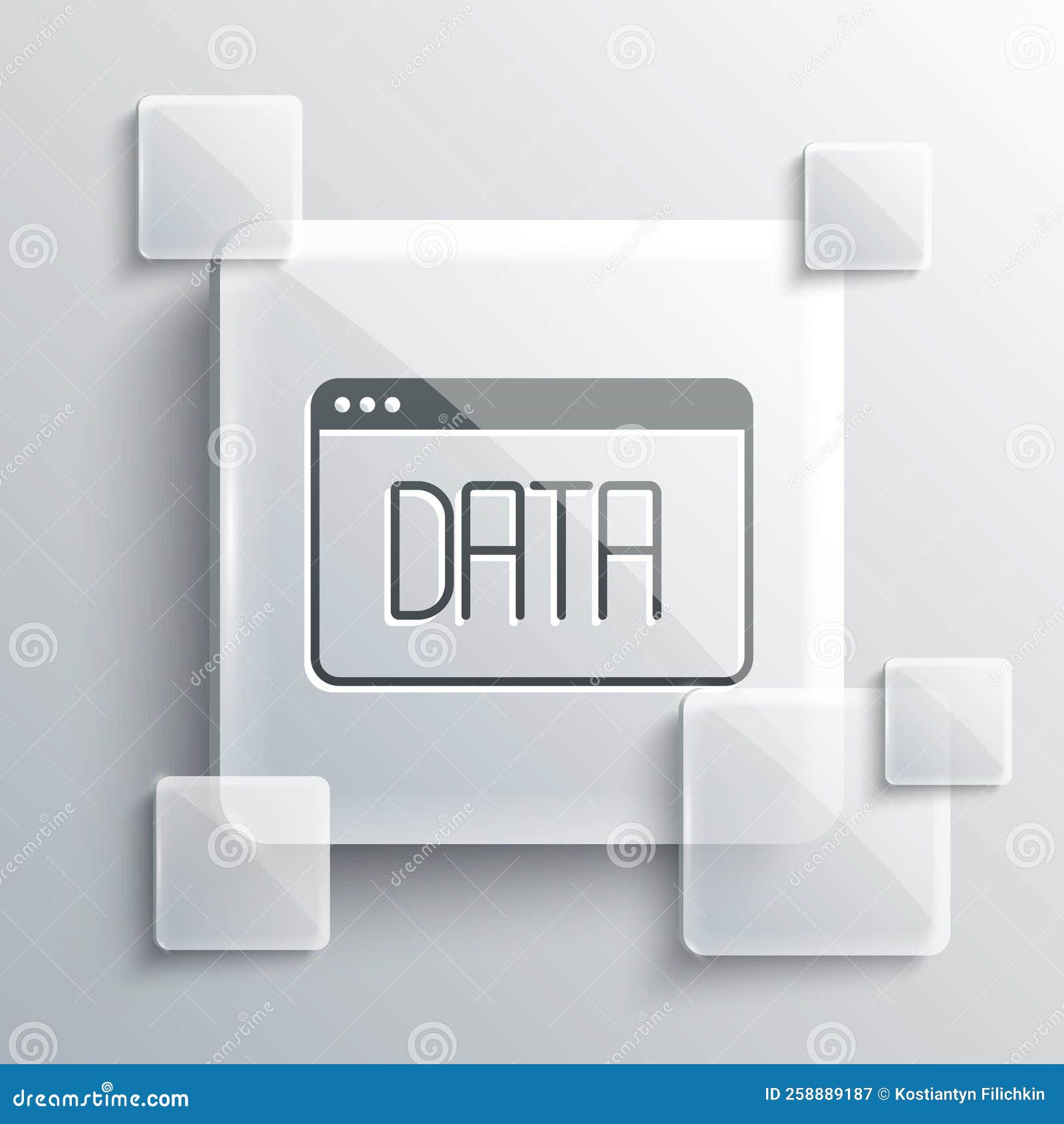 Grey Data Analysis Icon Isolated on Grey Background. Business Data ...