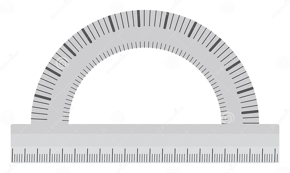 Grey degree ruler, icon stock vector. Illustration of protractor ...