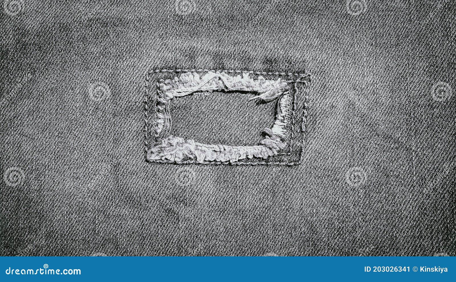 Grey Denim Texture. Ripped Jeans Patch Decorative Frame Detail Stock ...