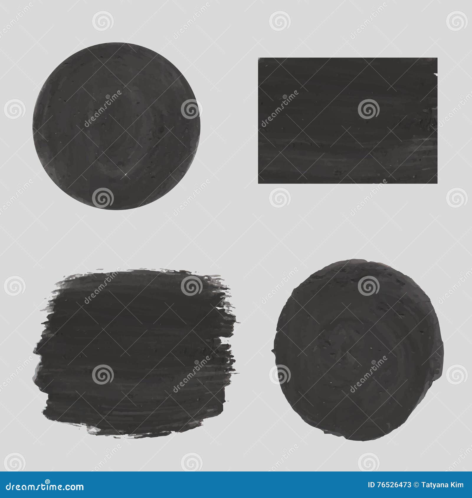 Grey Dial, Black Textures of Plaster, Chalk, or Gouache Stock Vector ...