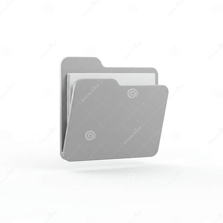 Grey Digital File Folder Icon Modern Design Simple Clean Storage ...
