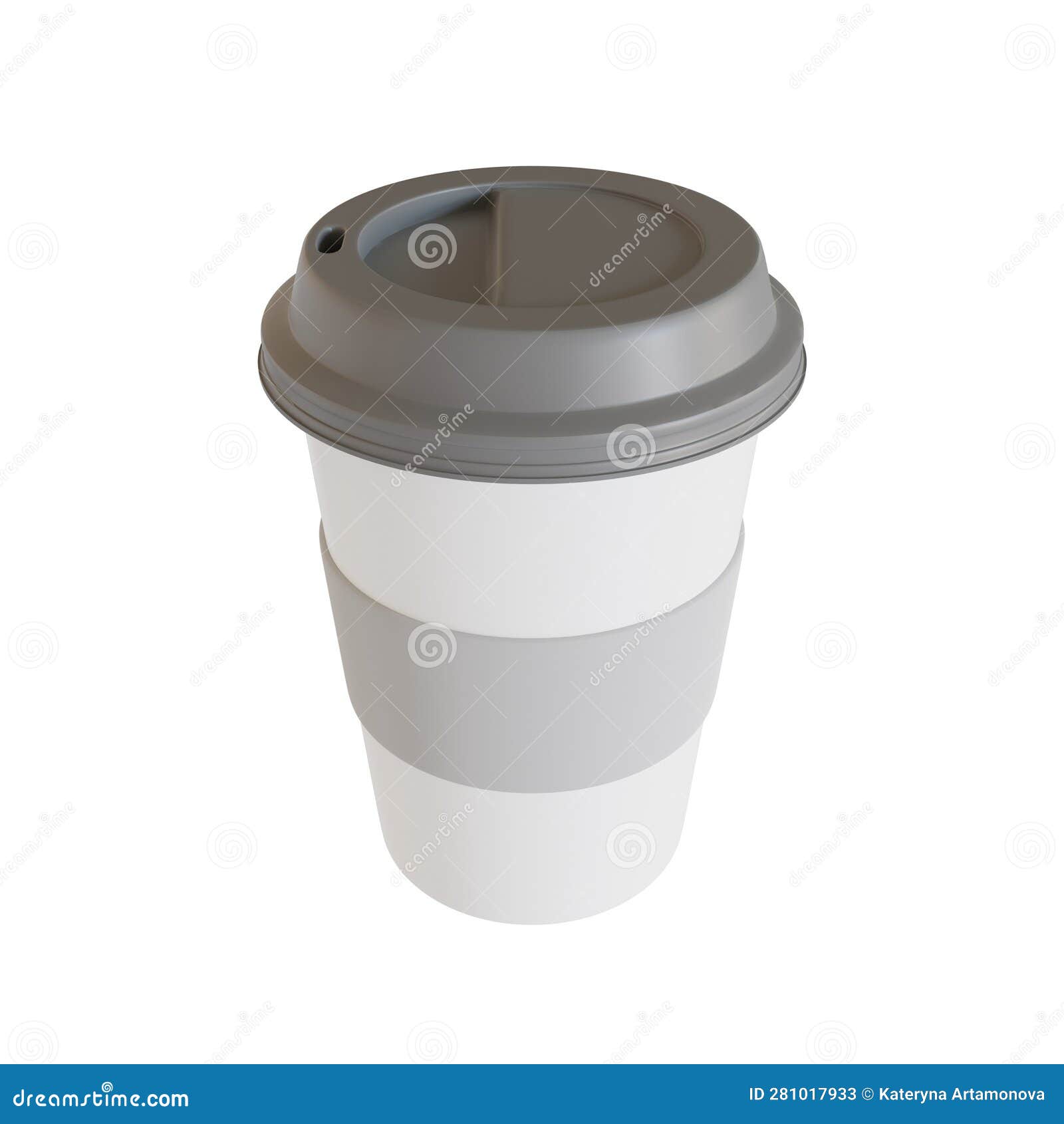 Grey Disposable Plastic Coffee Cup. Isolated on White Background Stock ...