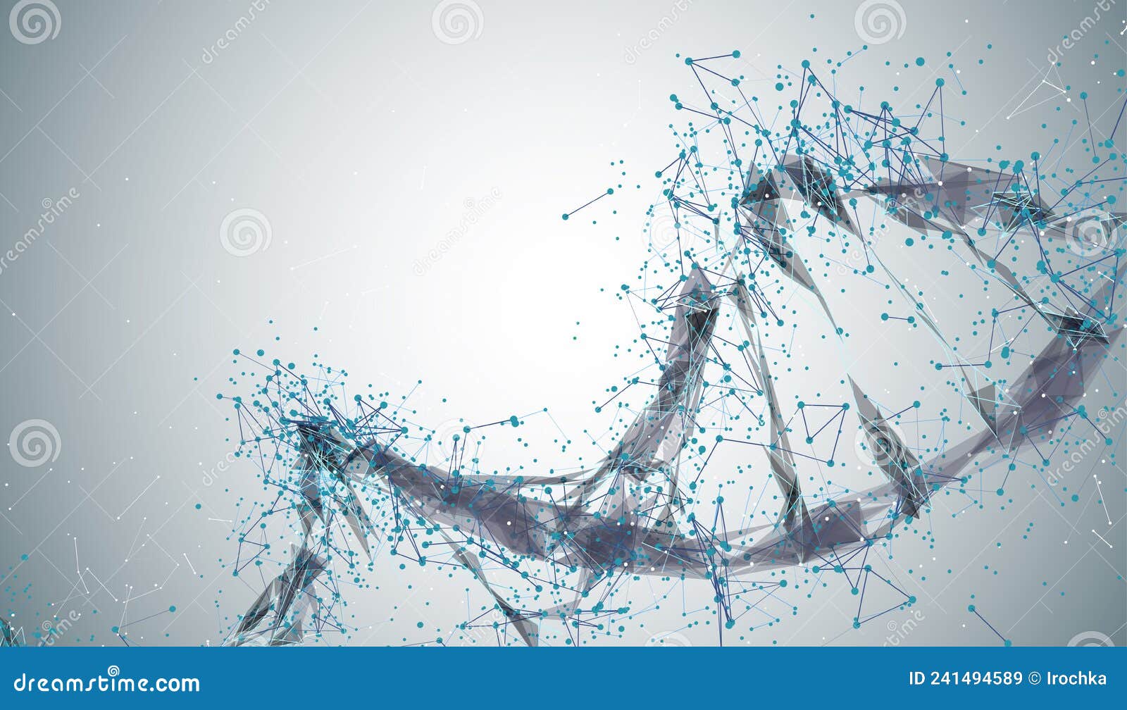 Grey DNA with Polygon Line on Black Abstract Background. Connection ... Grey DNA with Polygon Line on Black Abstract Background. Connection ...