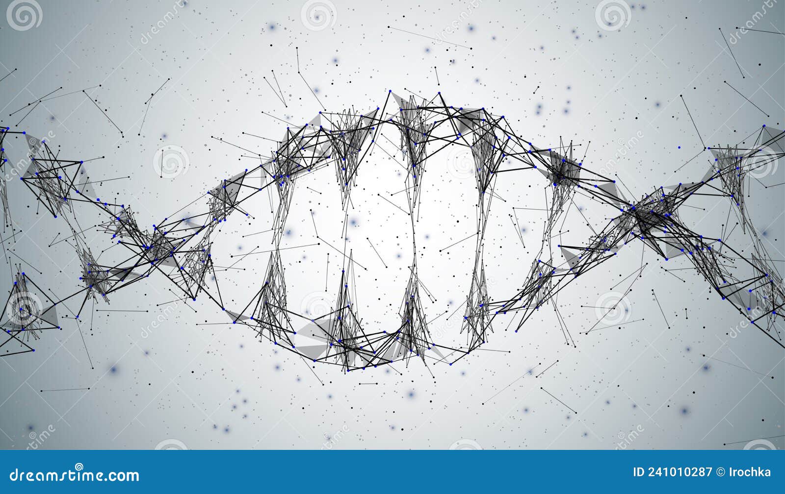 Grey DNA with Polygon Line on Black Abstract Background. Connection ... Grey DNA with Polygon Line on Black Abstract Background. Connection ...