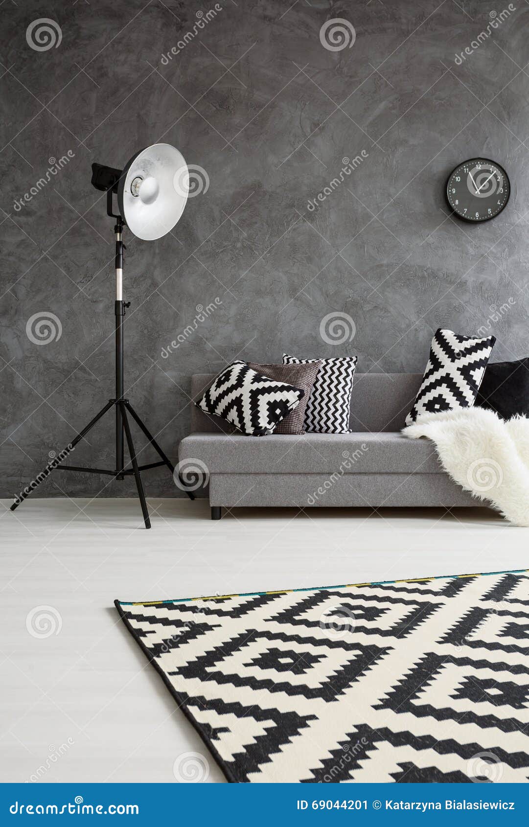 Grey Doesn T Have To Be Boring Stock Image - Image of living ...