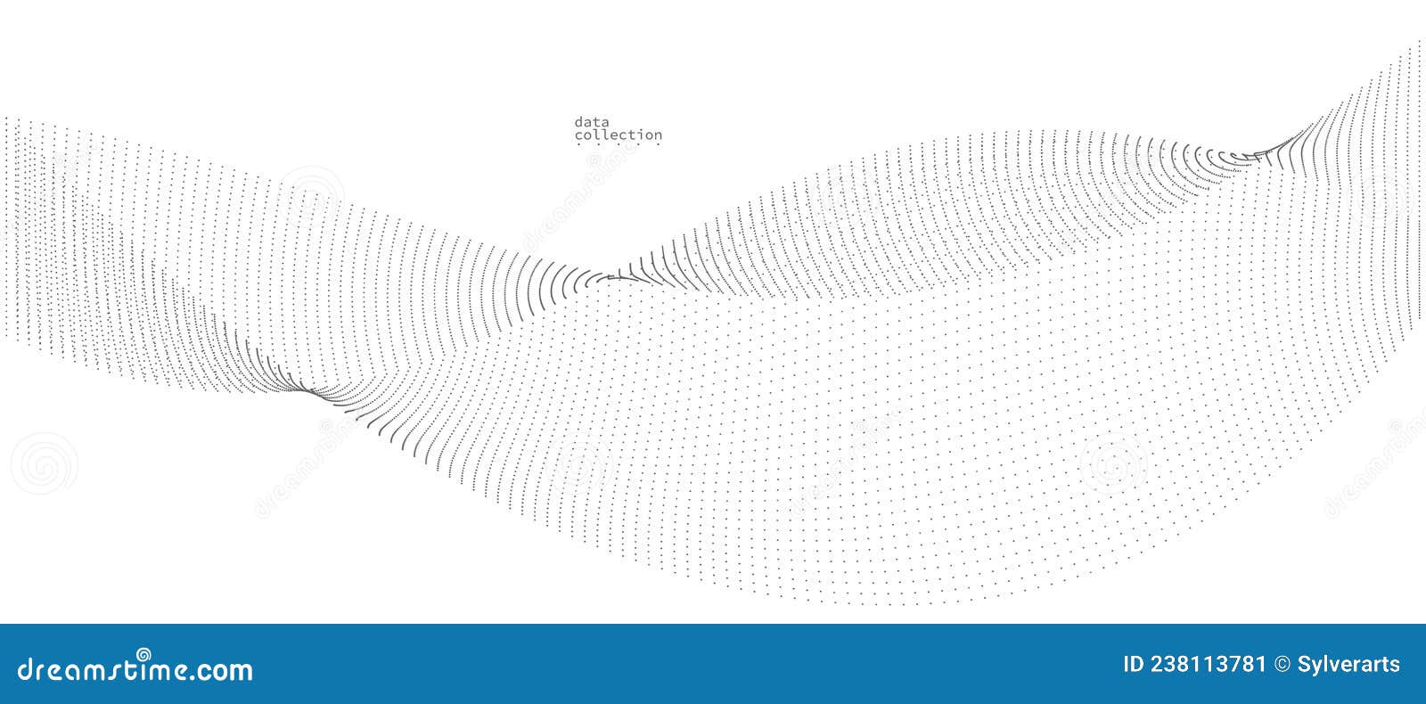 Grey Dots in Motion Vector Abstract Background, Particles Array Wavy Flow, Curve Lines of Points ...