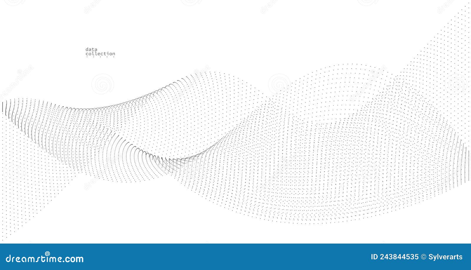 Grey Dots in Motion Vector Abstract Background, Particles Array Wavy Flow, Curve Lines of Points ...