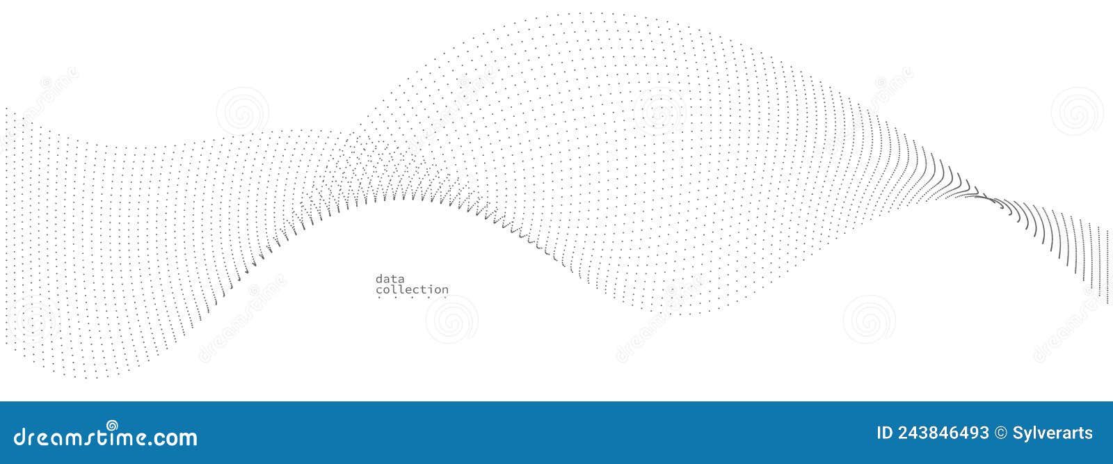 Grey Dots in Motion Vector Abstract Background, Particles Array Wavy Flow, Curve Lines of Points ...