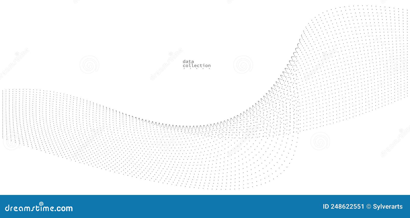 Grey Dots in Motion Vector Abstract Background, Particles Array Wavy Flow, Curve Lines of Points ...