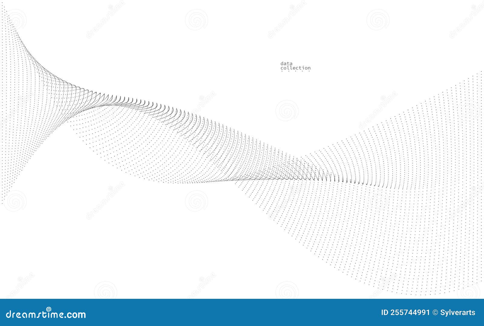 Grey Dots in Motion Vector Abstract Background, Particles Array Wavy Flow, Curve Lines of Points ...