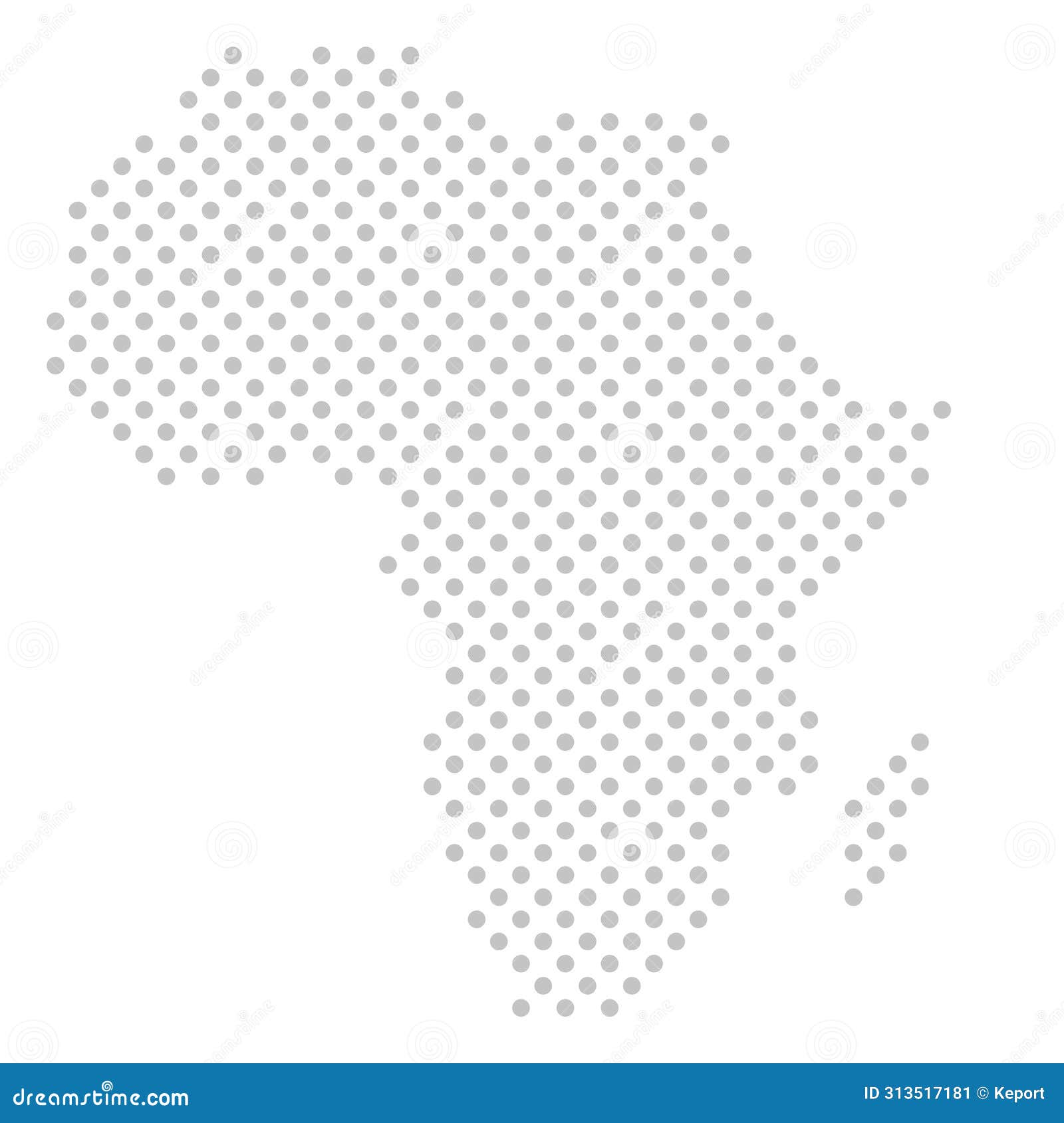Grey dotted map of Africa stock illustration. Illustration of sign ...