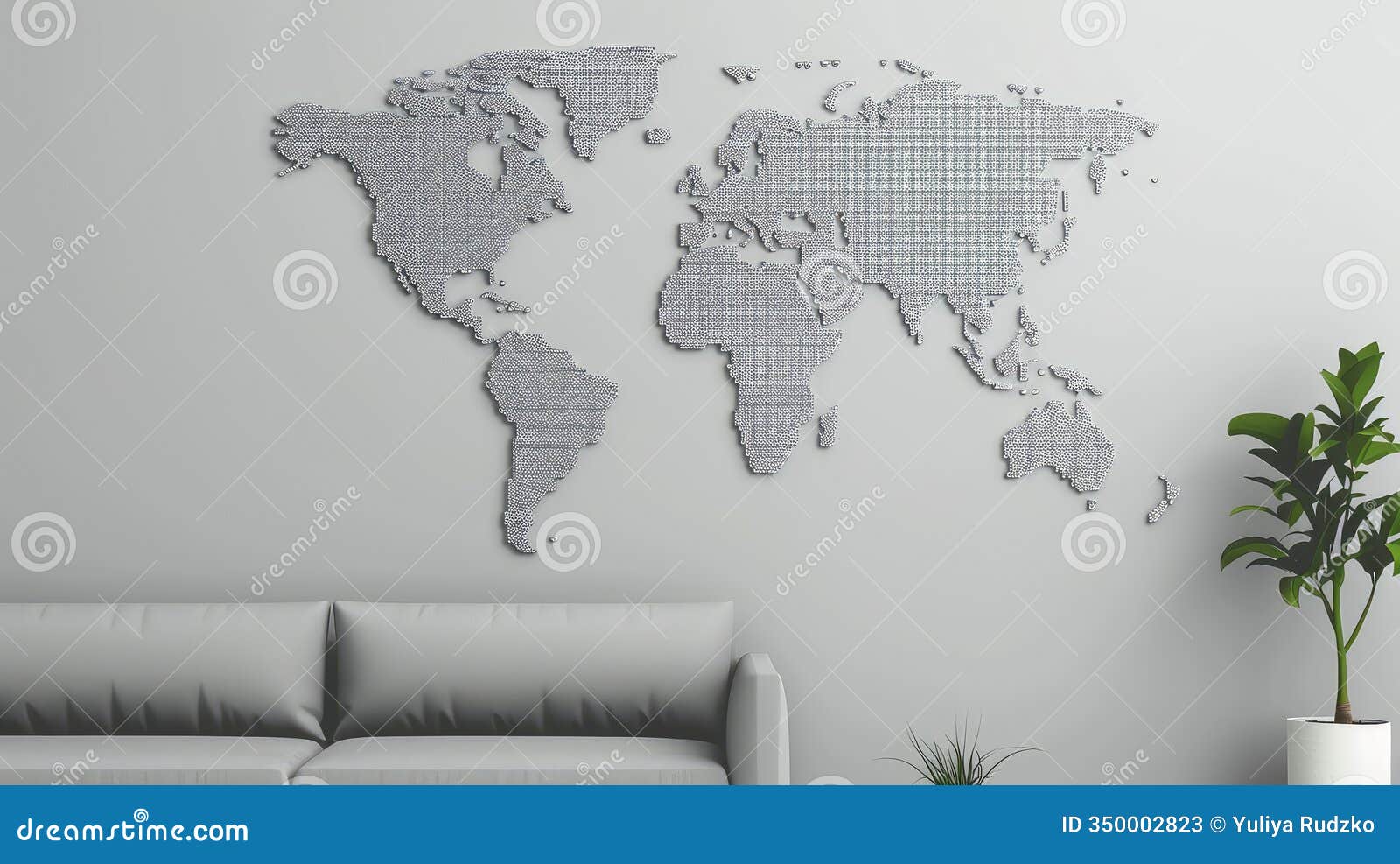 Grey Dotted World Map: a Minimalistic Representation of Global ...