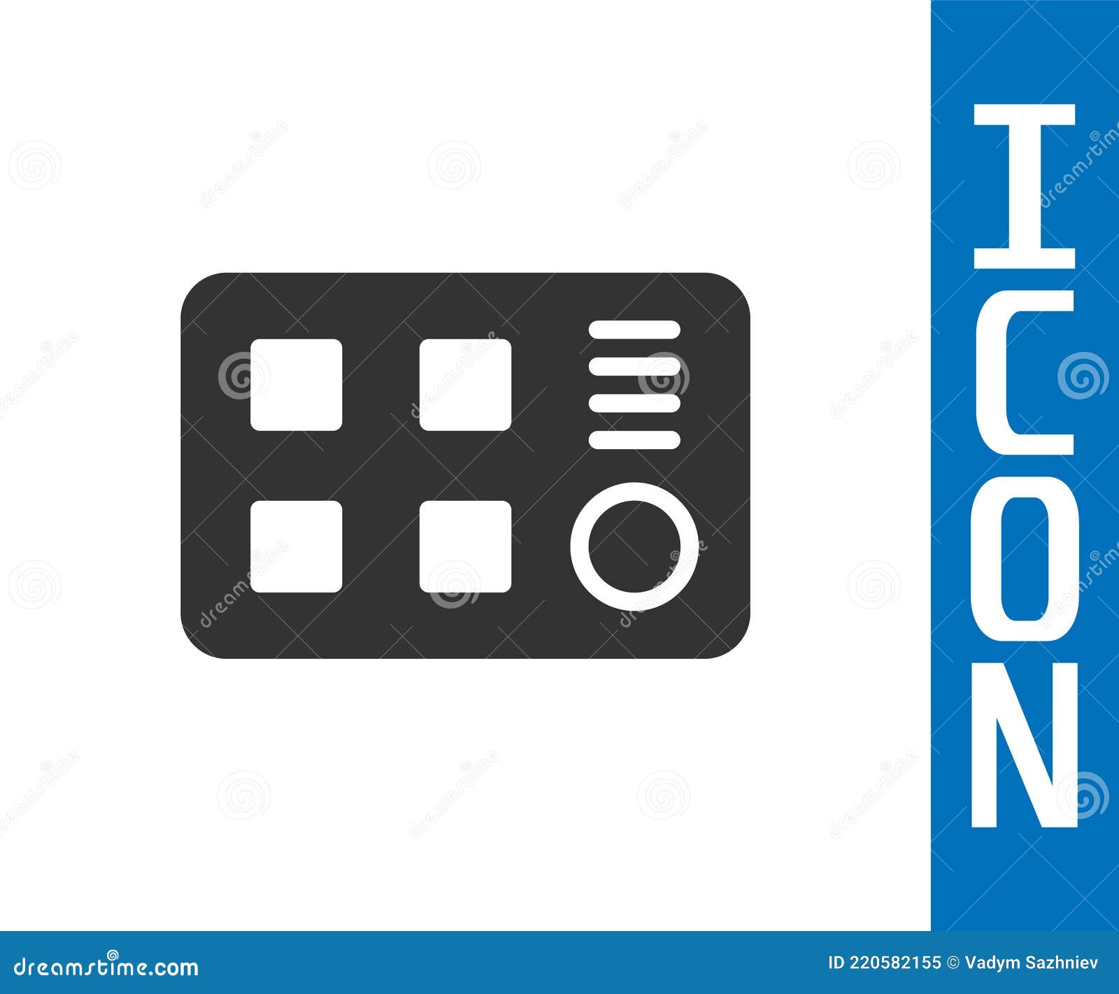 Grey Drum Machine Icon Isolated on White Background. Musical Equipment ...