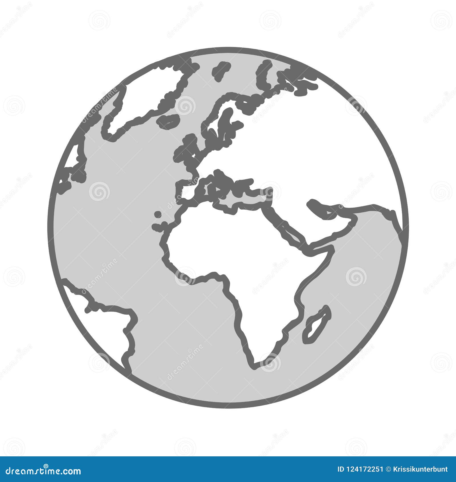 Grey Earth Globes Simple Drawing Stock Vector - Illustration of ...