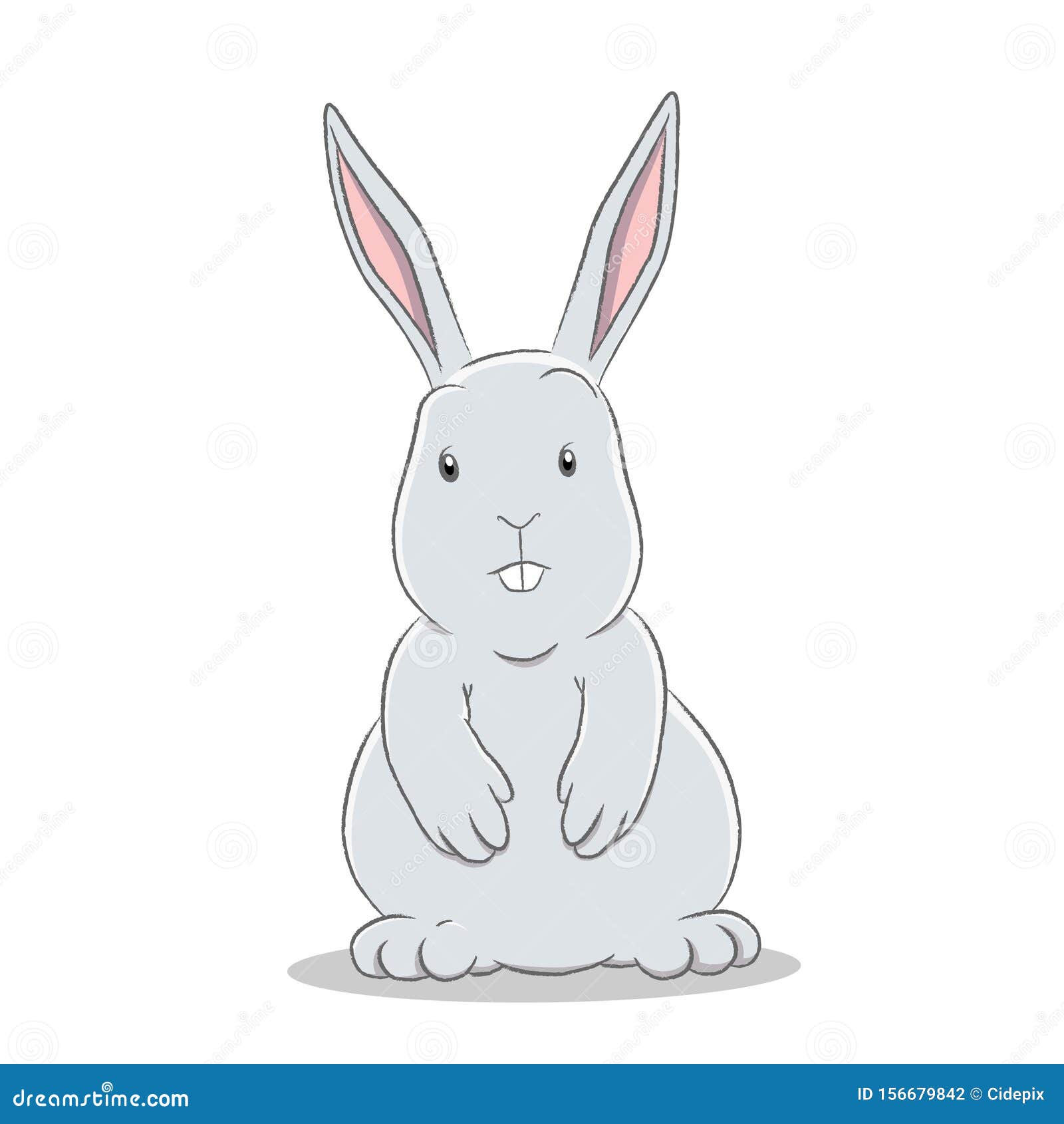 Grey Easter Bunny on a White Background Vector Illustration Stock ...