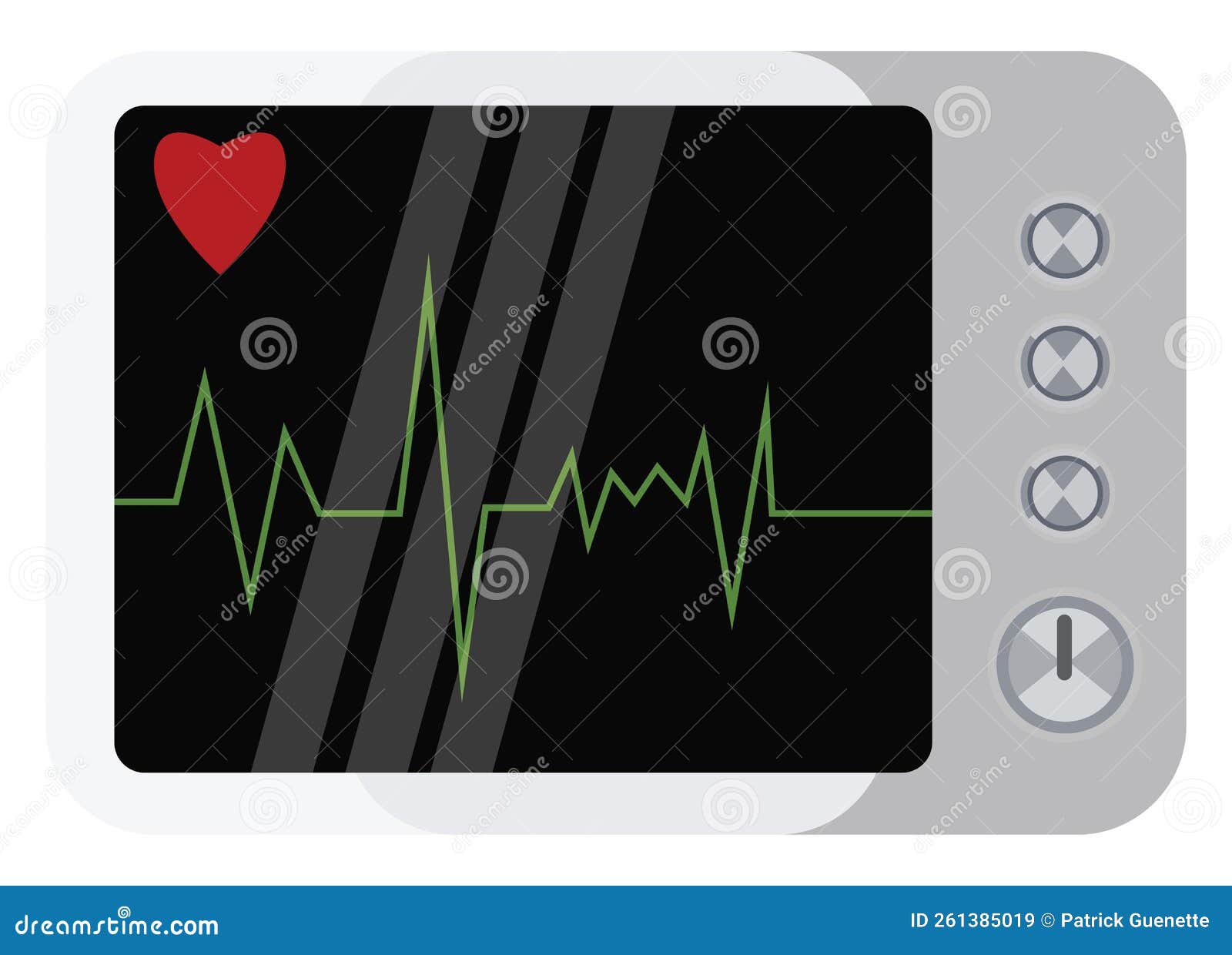 Grey ECG Machine, icon stock vector. Illustration of healthy - 261385019