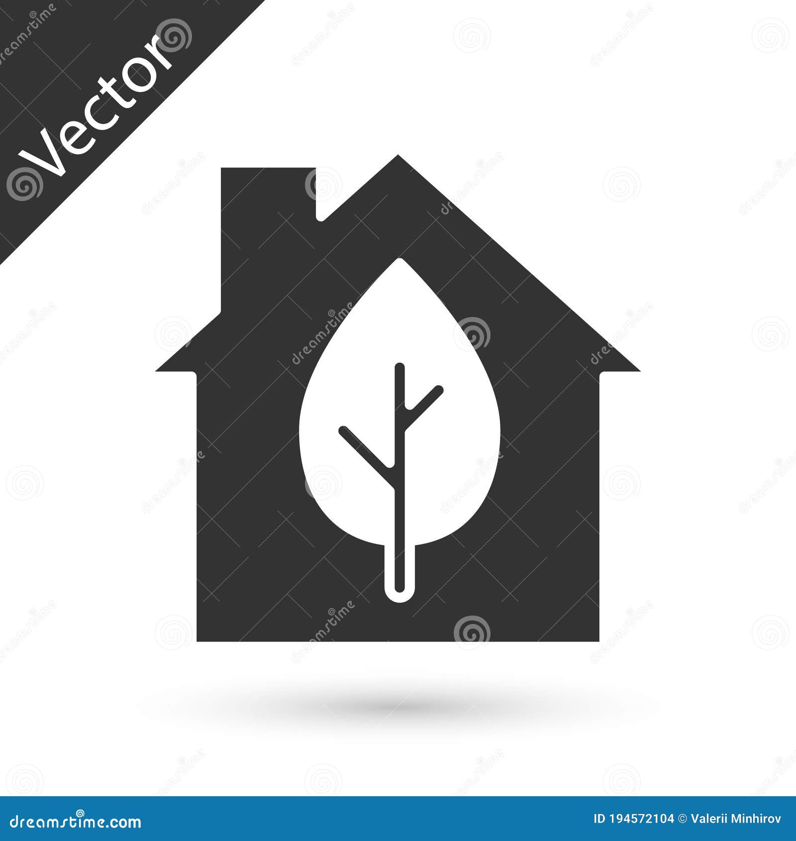 Grey Eco Friendly House Icon Isolated on White Background. Eco House ...