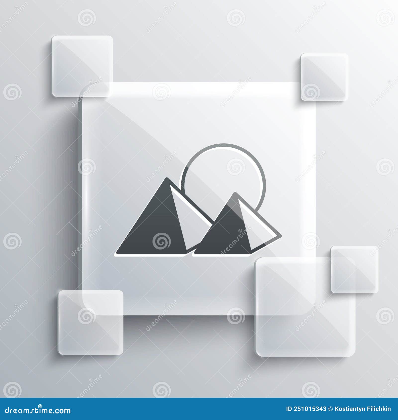Grey Egypt Pyramids Icon Isolated On Grey Background. Symbol Of Ancient ...