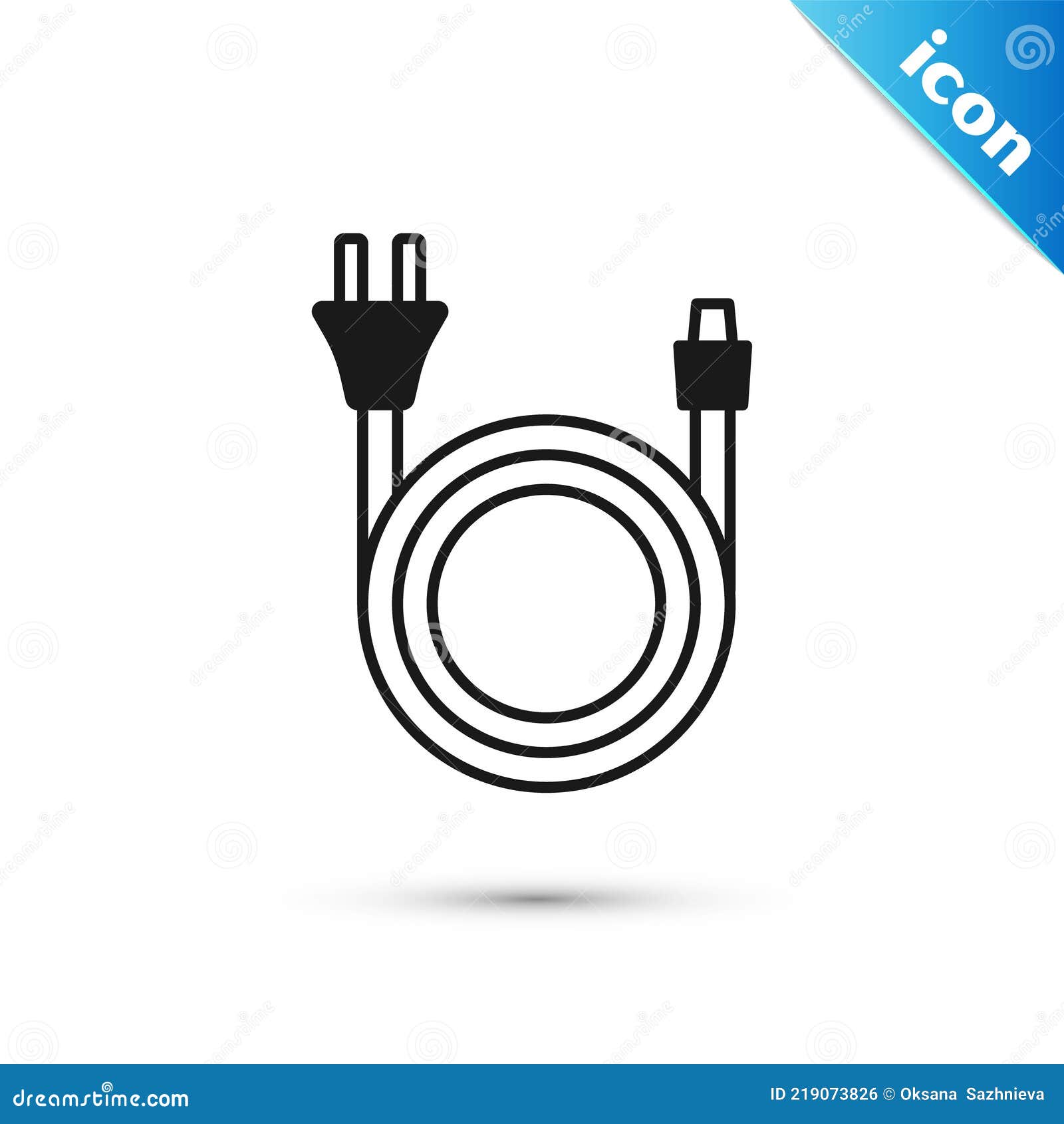 Grey Electric Plug Icon Isolated on White Background. Concept of ...