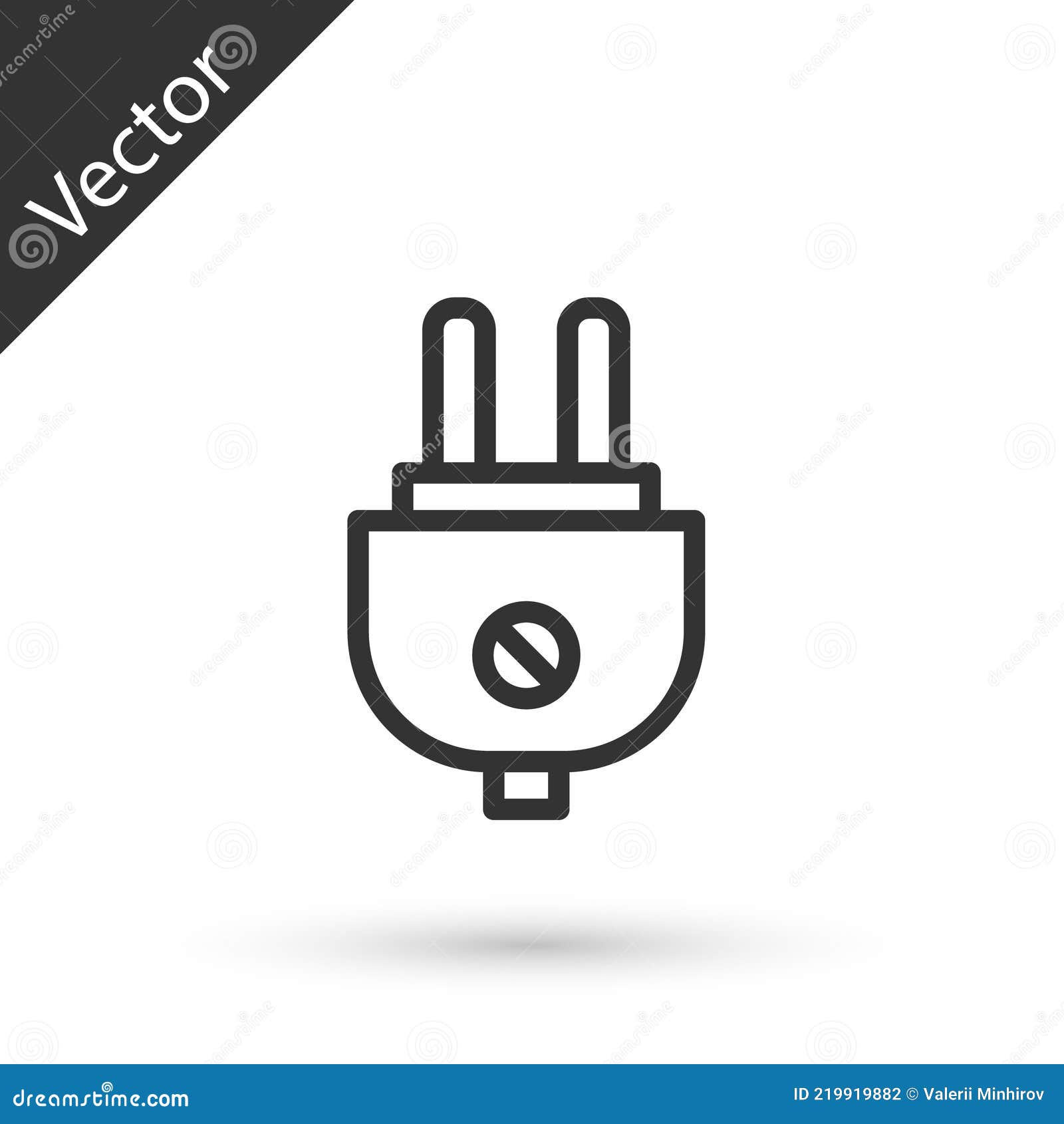 Grey Electric Plug Icon Isolated on White Background. Concept of ...