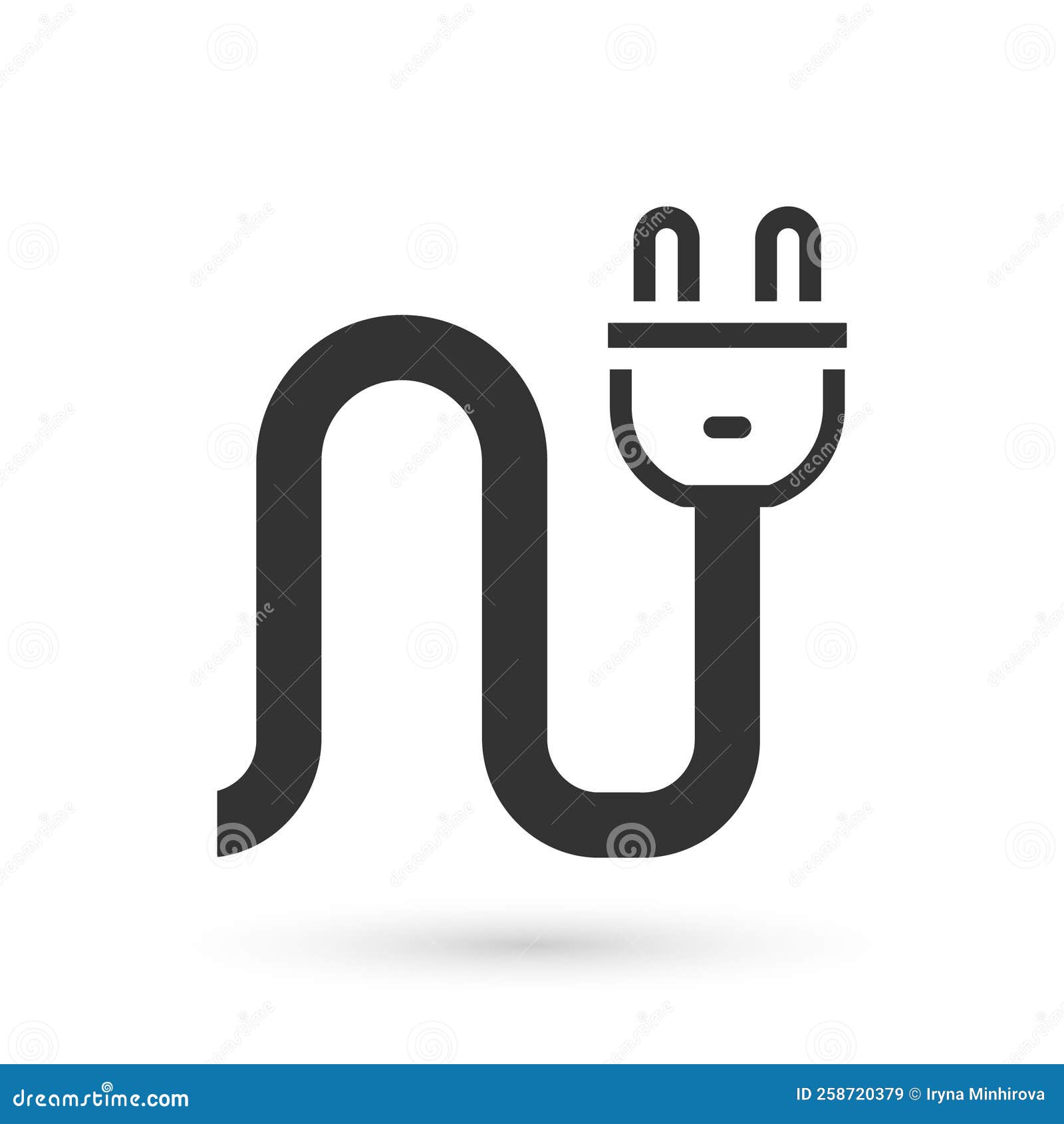 Grey Electric Plug Icon Isolated on White Background. Concept of ...