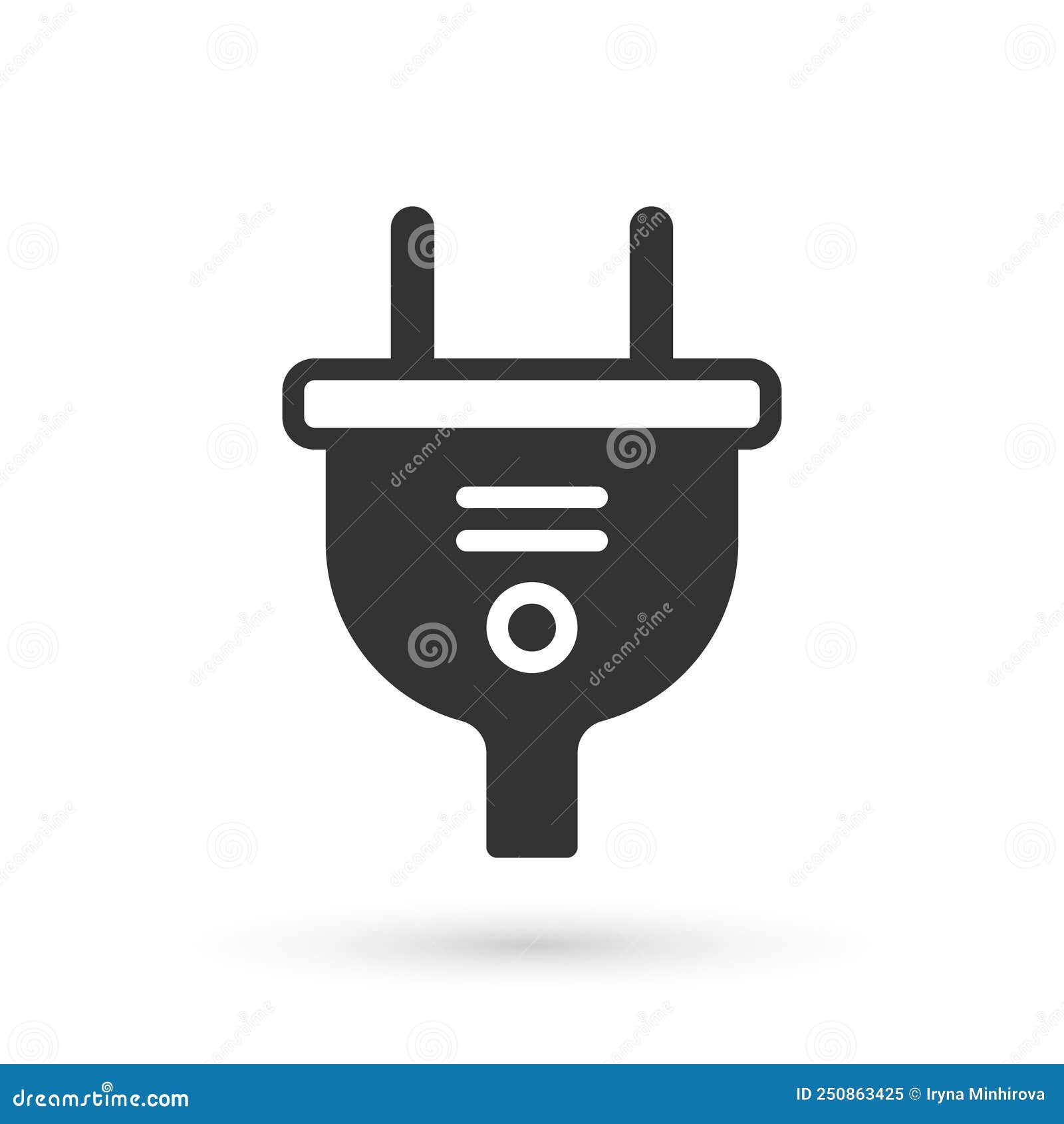 Grey Electric Plug Icon Isolated on White Background. Concept of ...