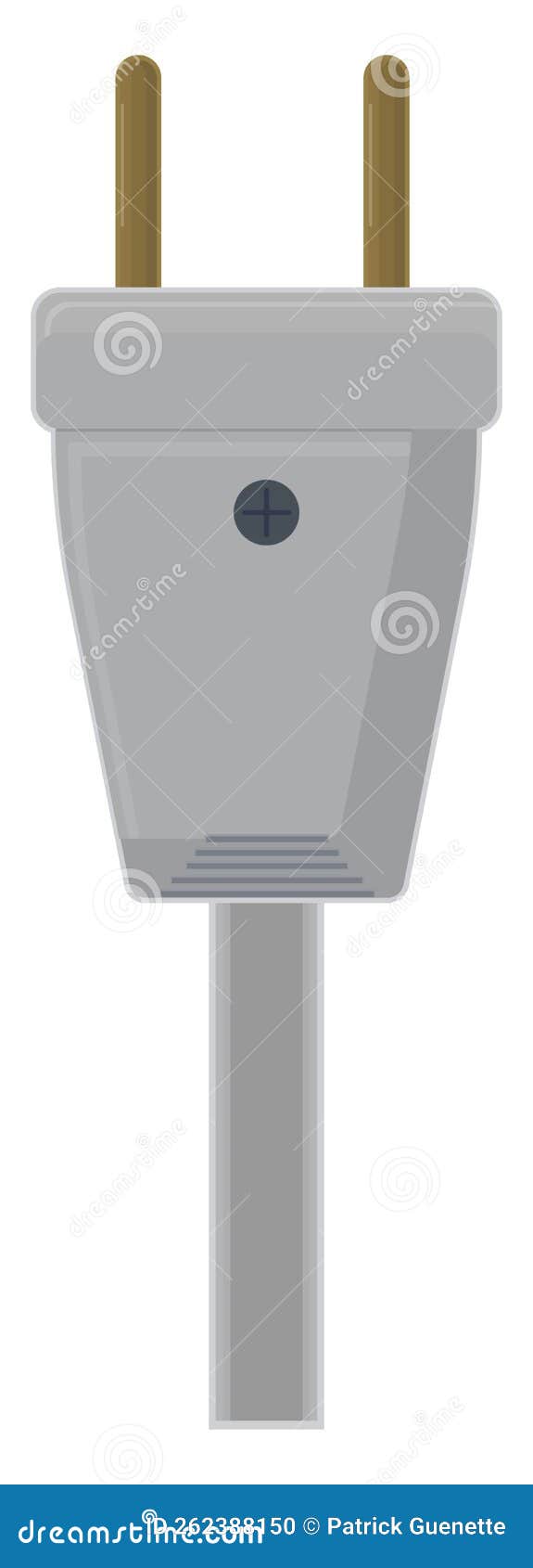 Grey electric plug, icon stock vector. Illustration of travel - 262388150