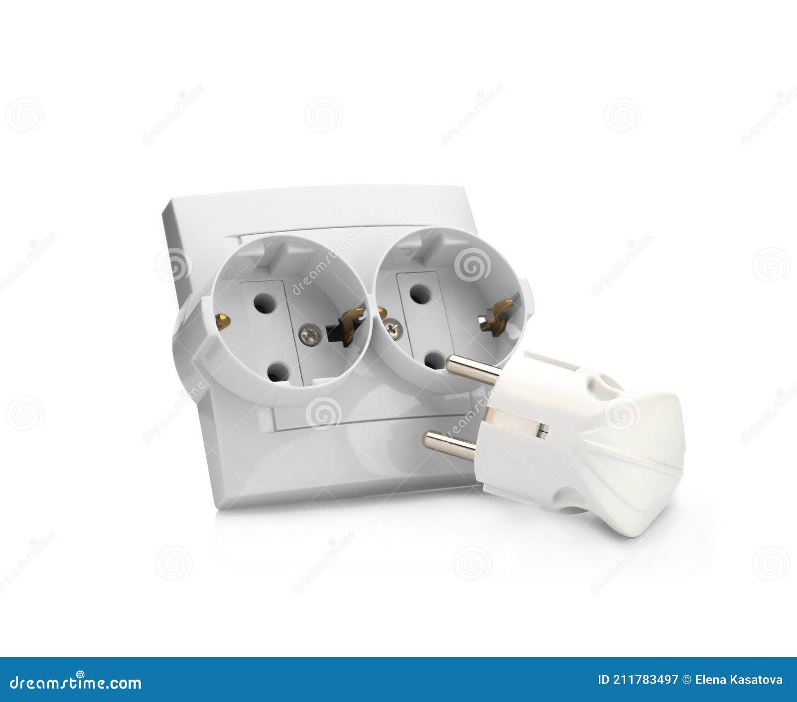 Grey Electrical Outlets and Plugs on a White Background Stock Image ...