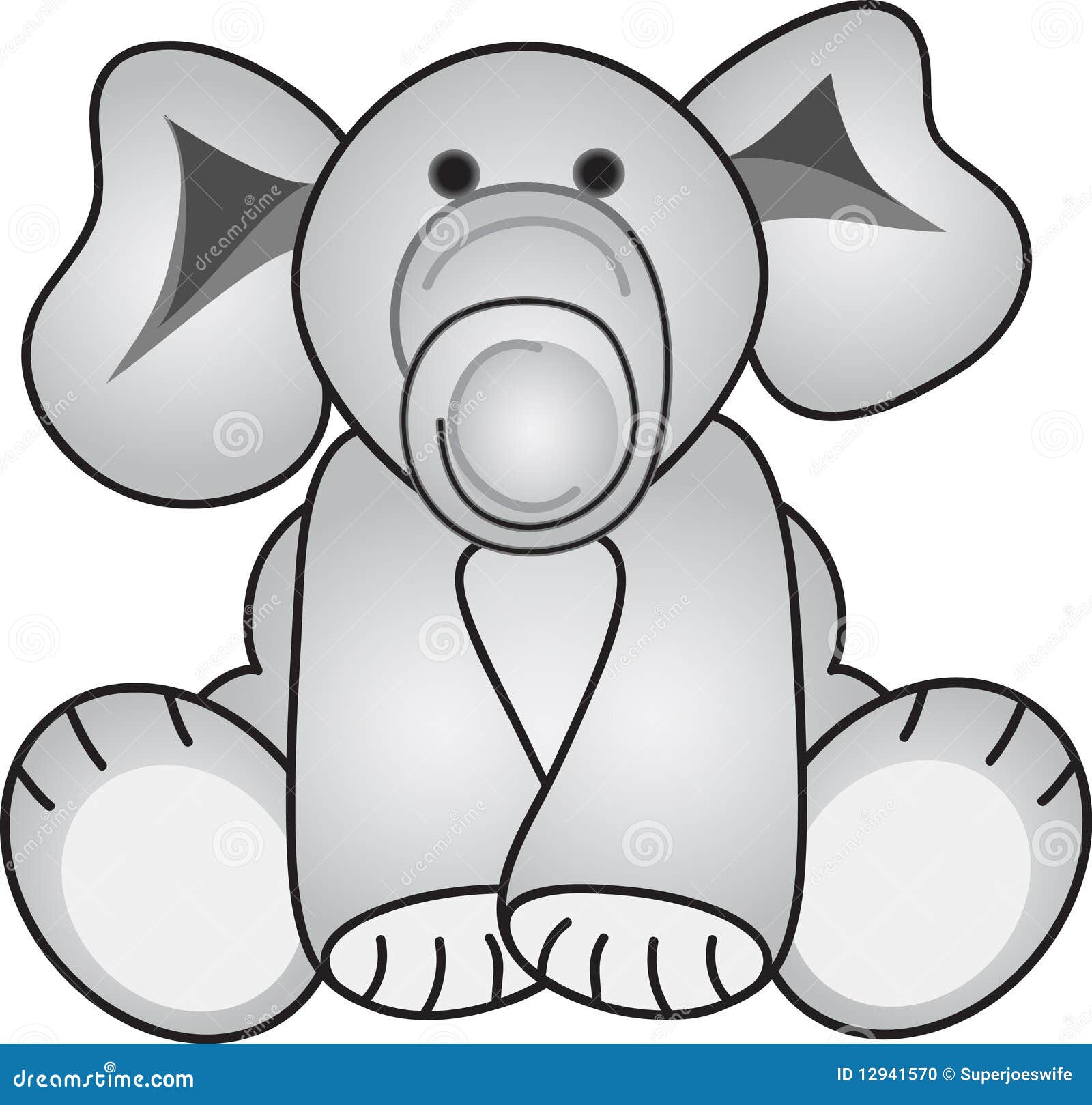 Grey Elephant stock vector. Illustration of stuffed, cute - 12941570