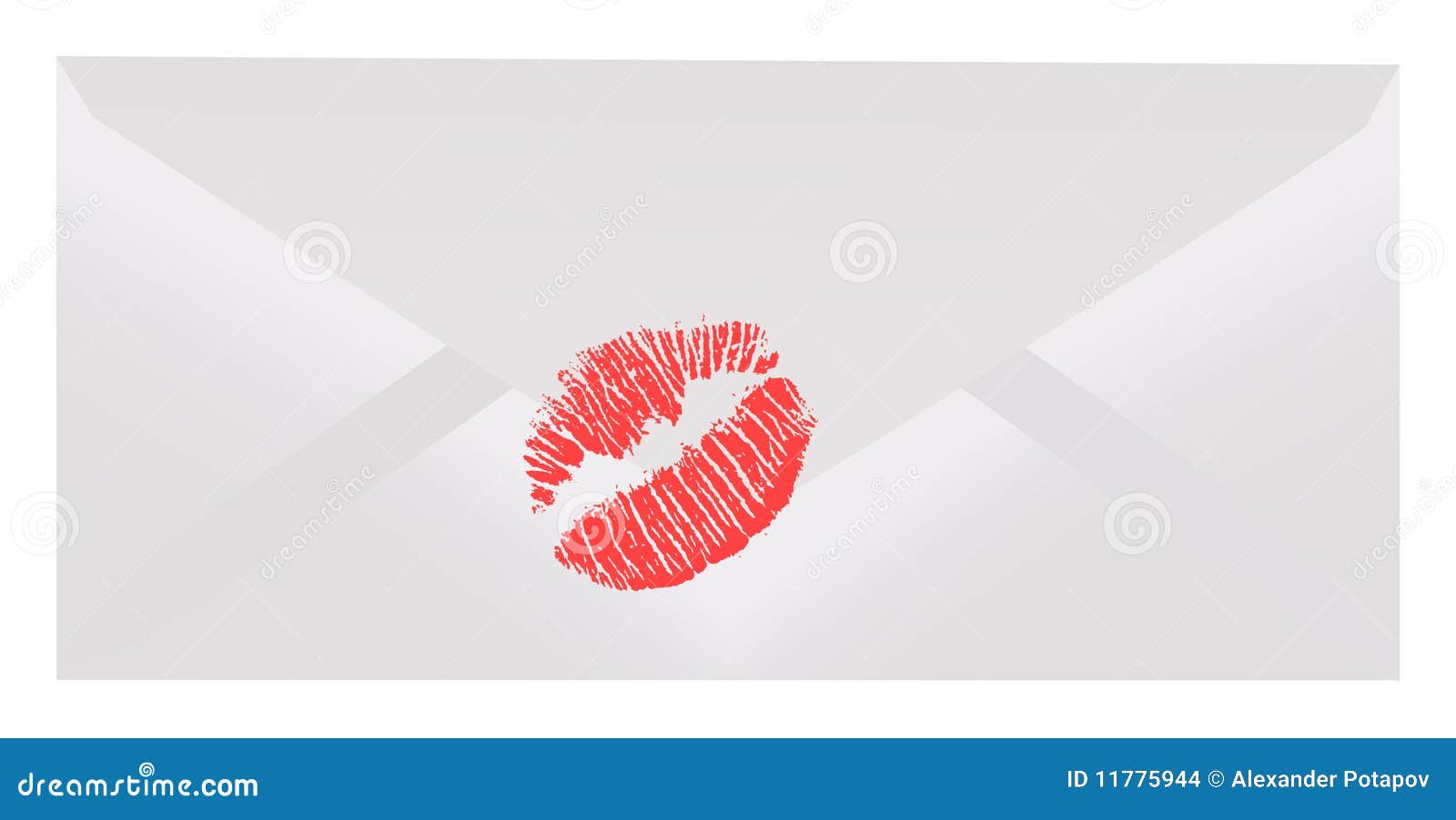 Grey Envelope and Lips Print Stock Vector - Illustration of send, mouth ...