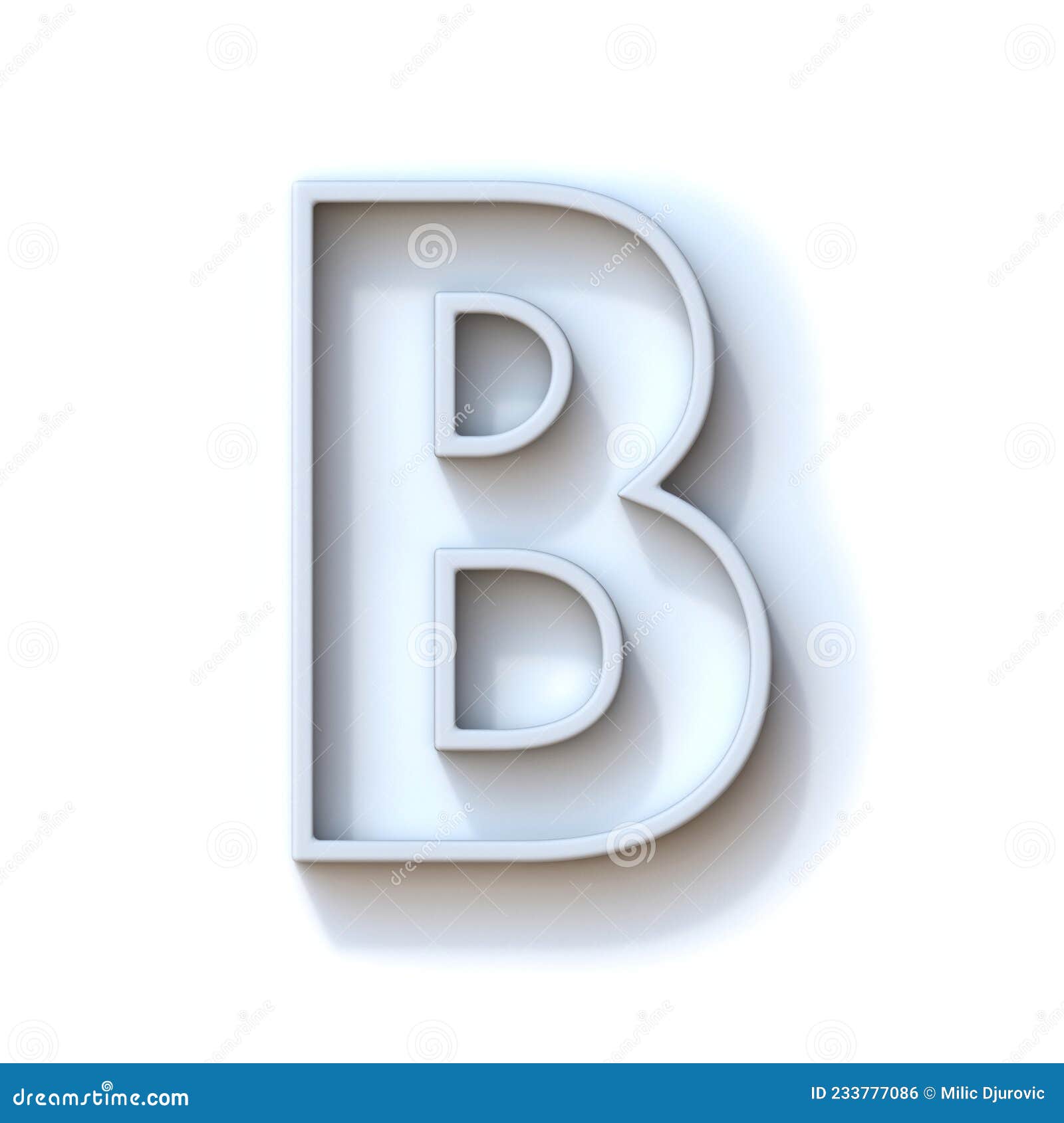 Grey Extruded Outlined Font with Shadow Letter B 3D Stock Illustration ...