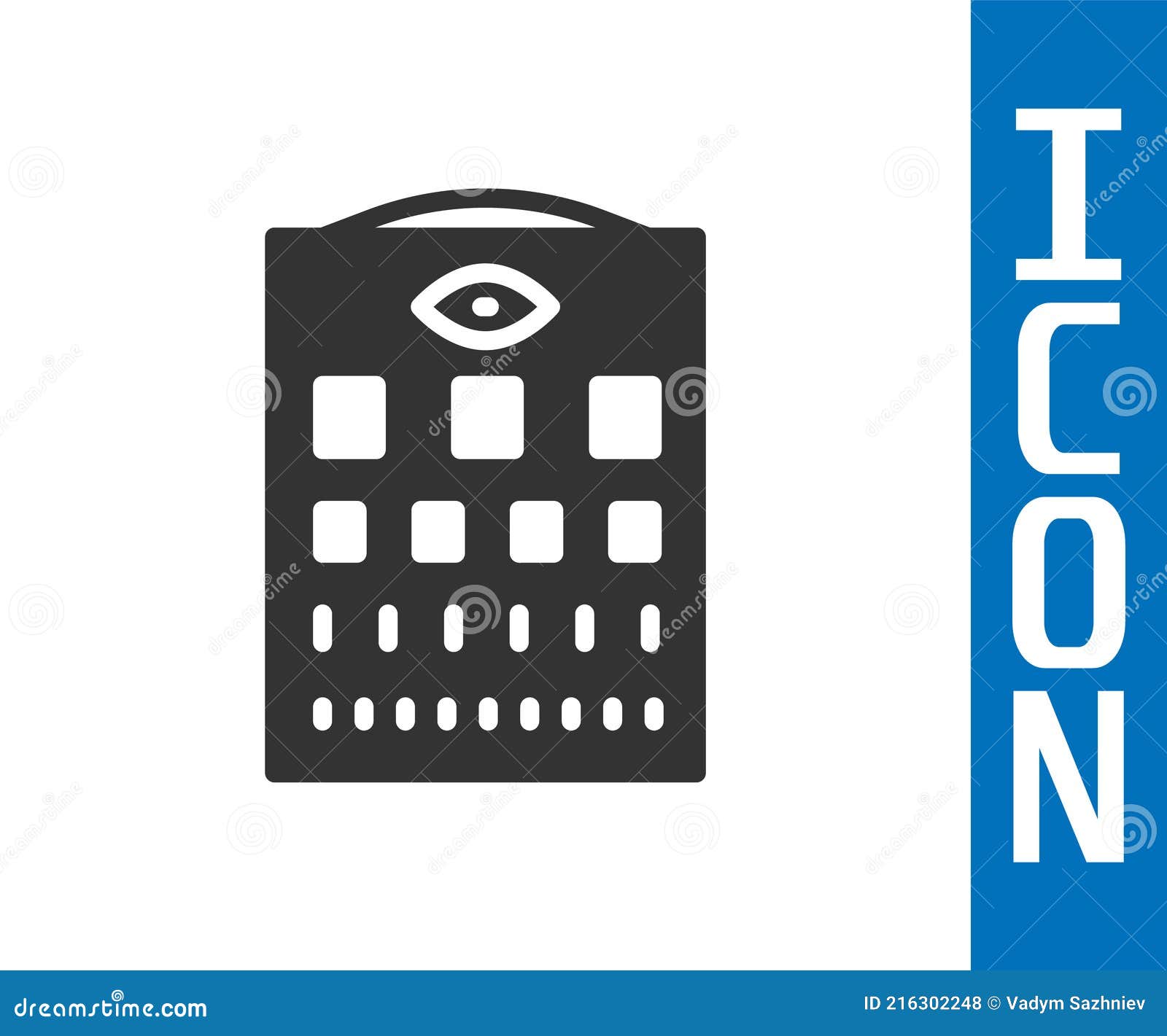 Grey Eye Test Chart Icon Isolated on White Background. Poster for ...