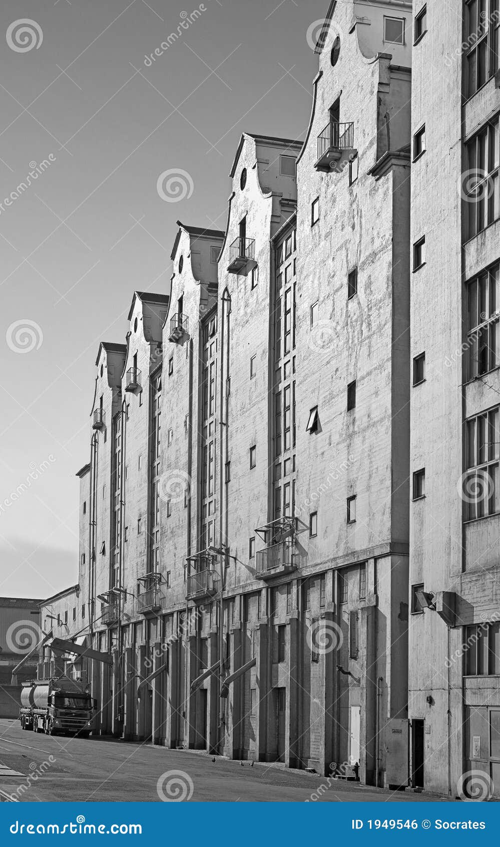 Grey factory stock photo. Image of blue, cold, large, construction ...