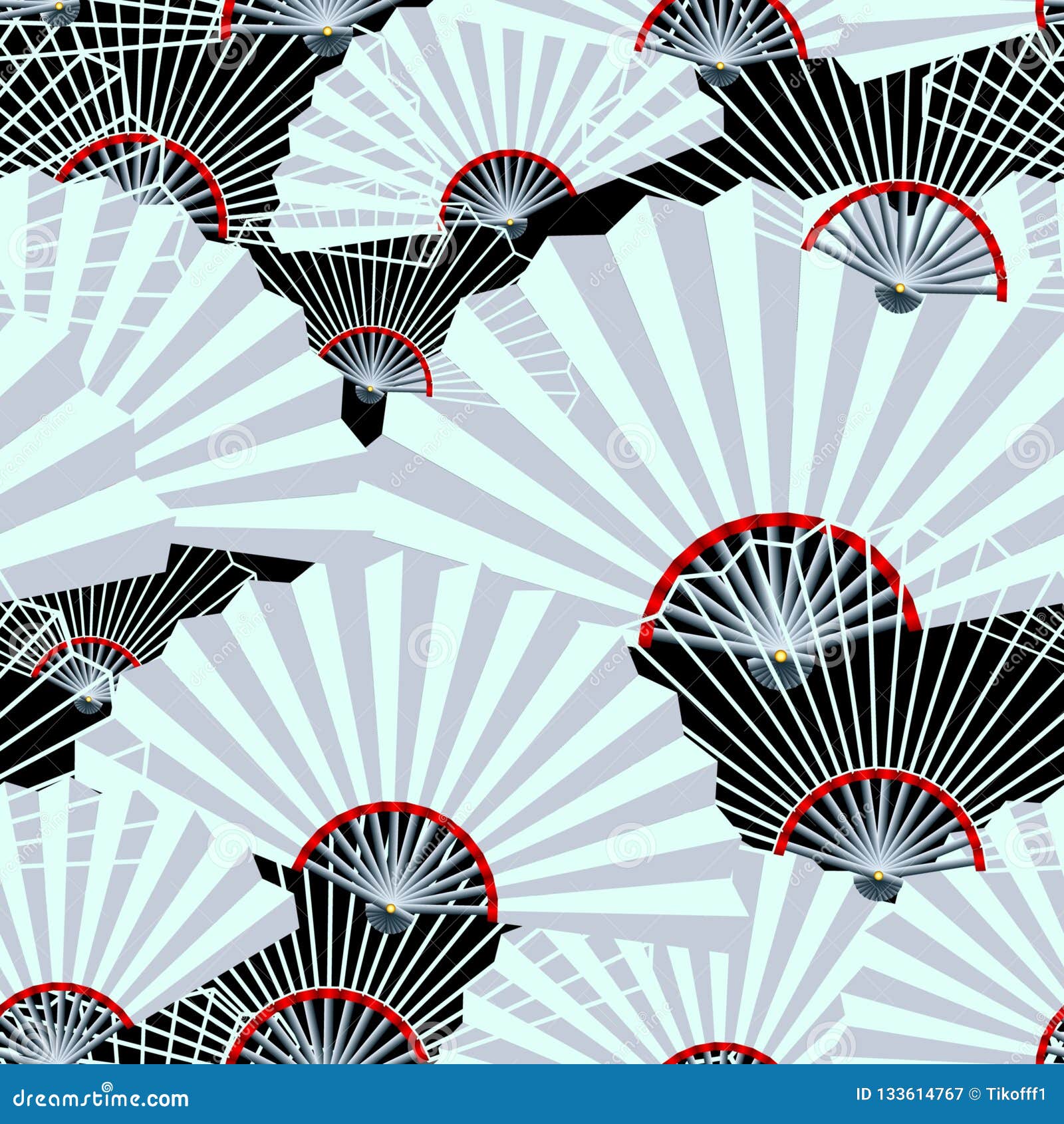 Grey fan seamless pattern stock vector. Illustration of ornamental ...