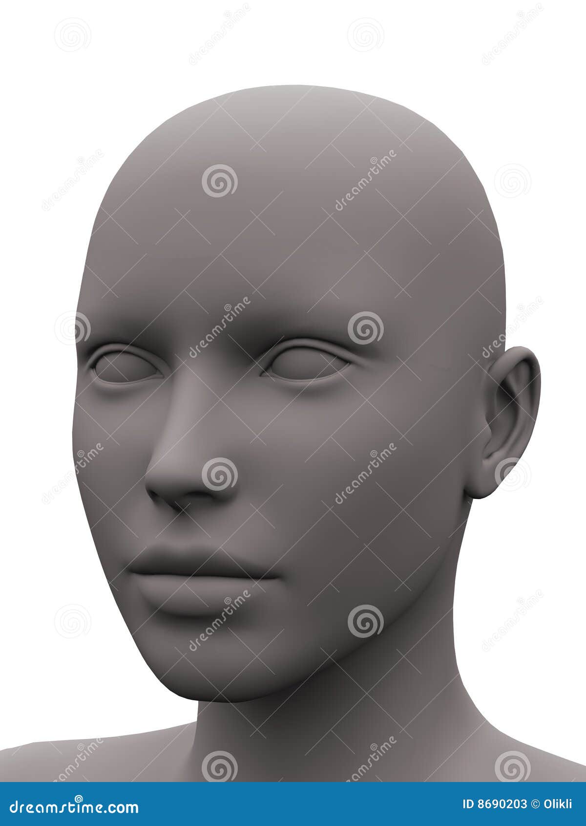 Grey female head stock illustration. Illustration of head - 8690203