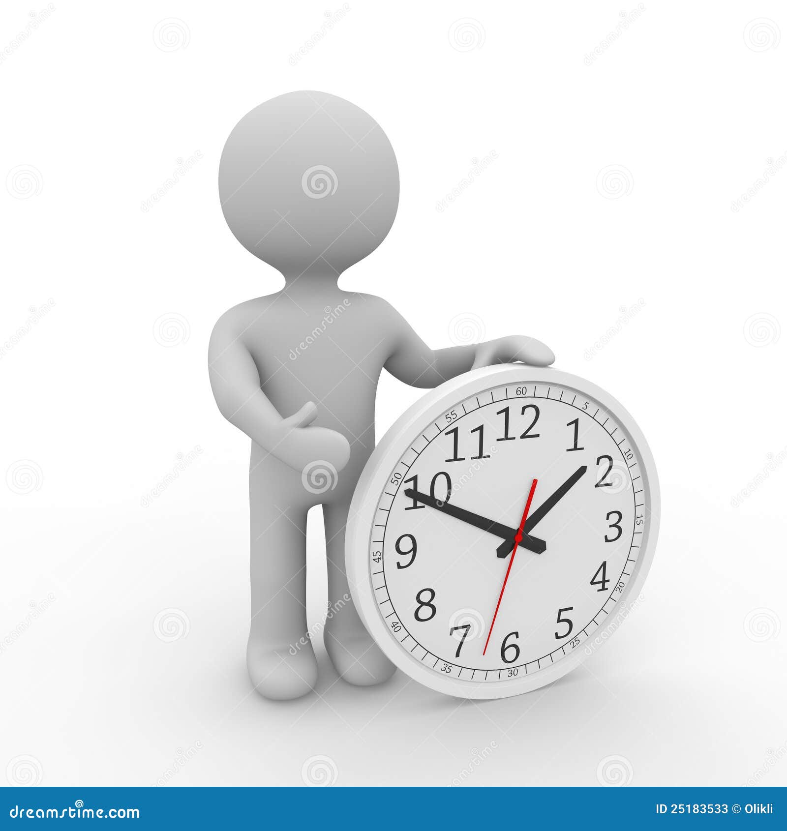 Grey Figure Holding a Clock Stock Illustration - Illustration of grey ...