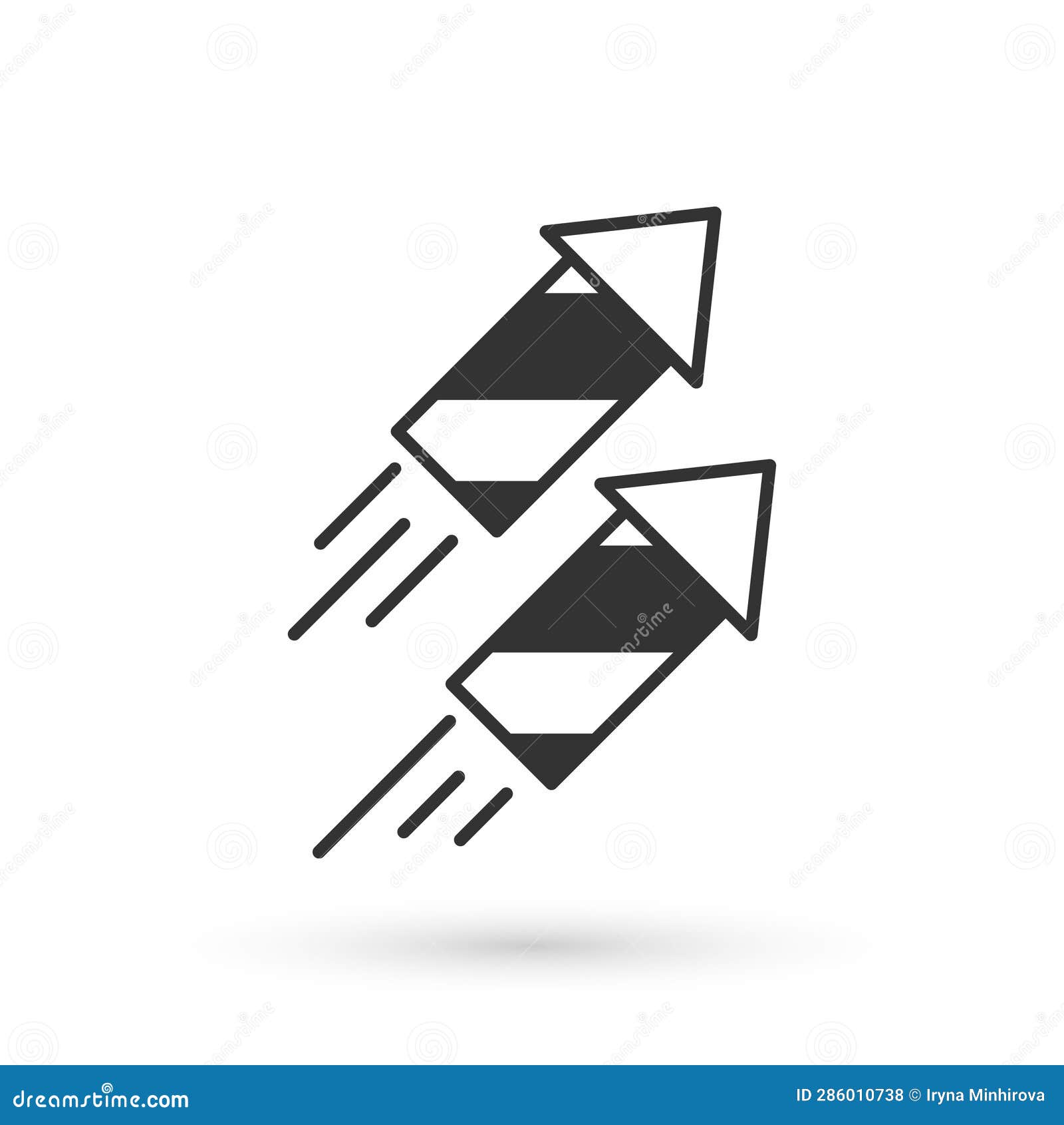 Grey Firework Rocket Icon Isolated on White Background. Concept of Fun ...